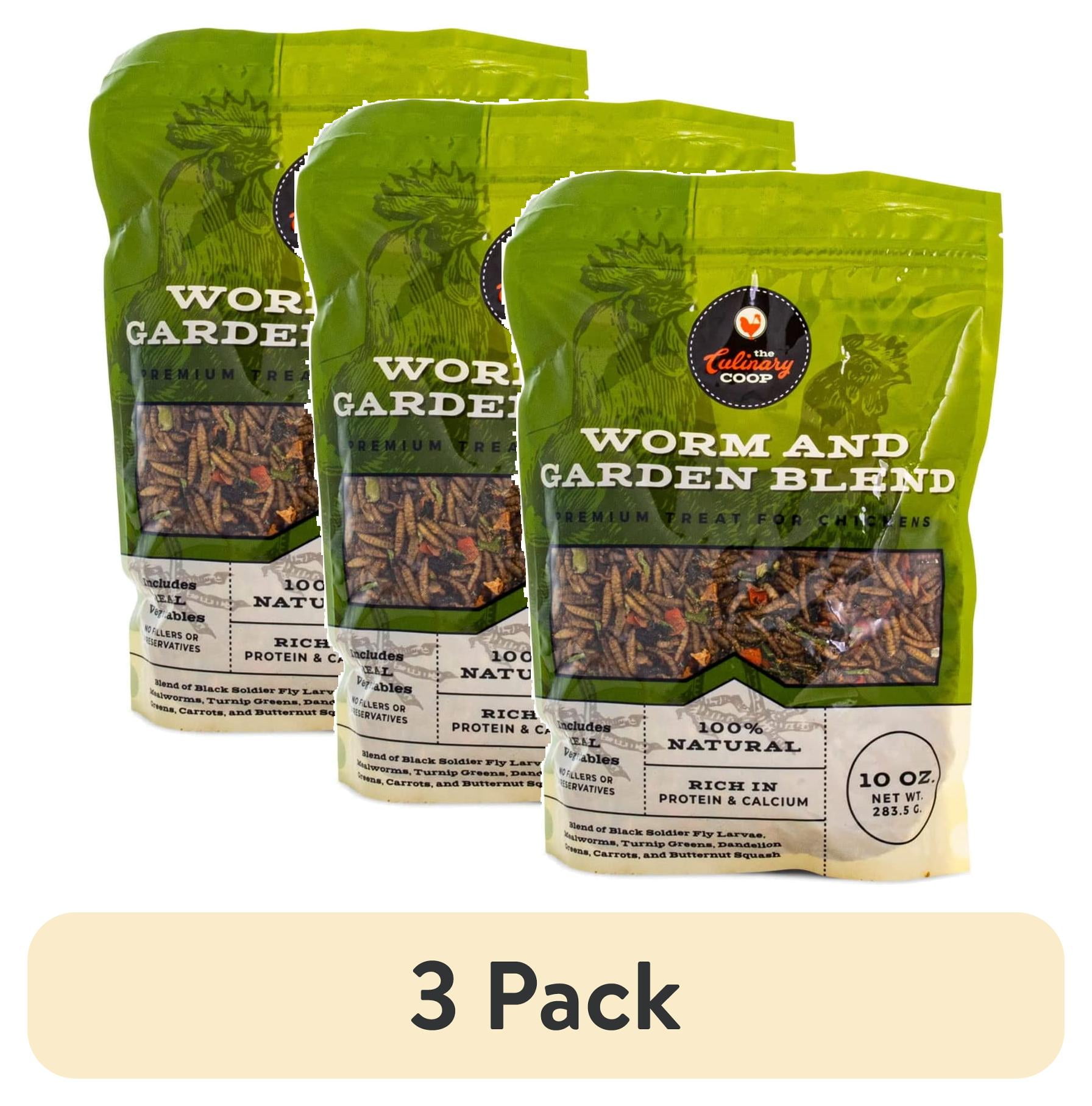 (3 pack) Fluker's The Culinary Coop Worm and Garden Mix, Premium Treats for Chickens, 10 oz Bag ...