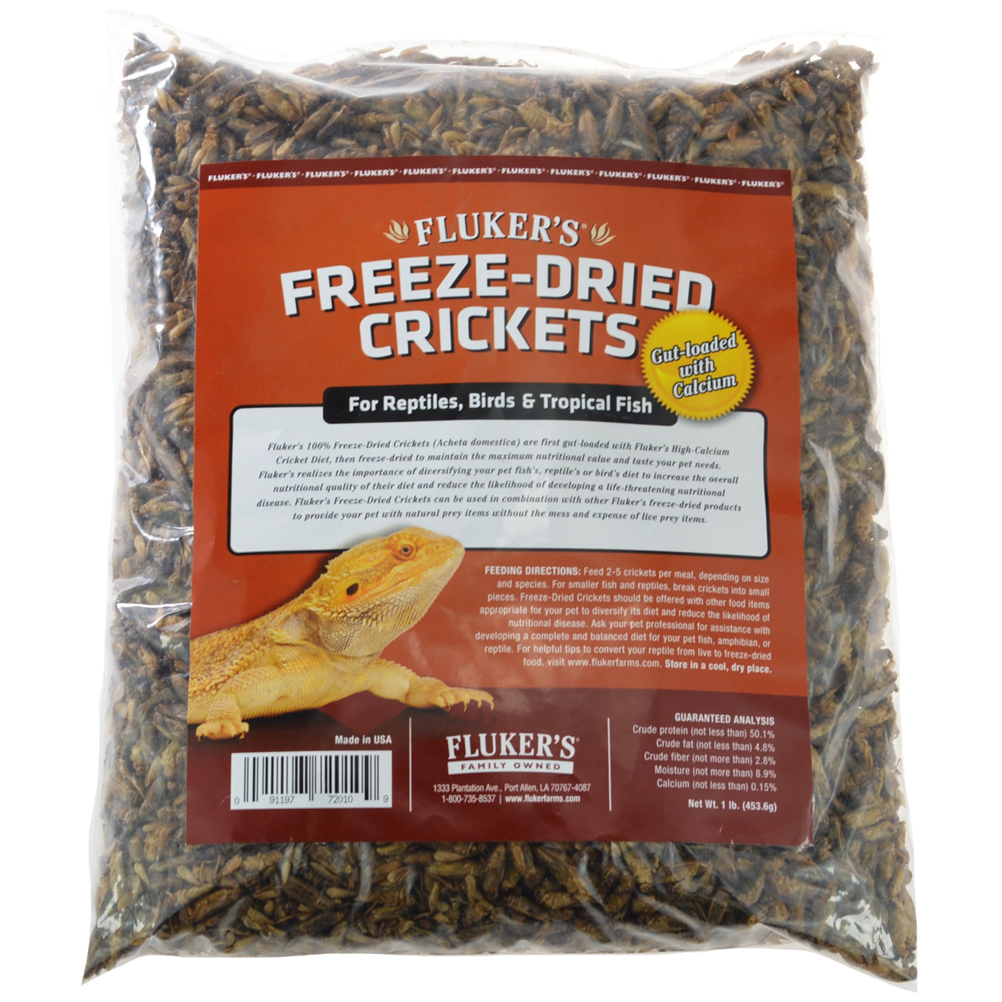 Flukers Freeze-Dried Crickets Gut Loaded with Calcium for Reptiles ...