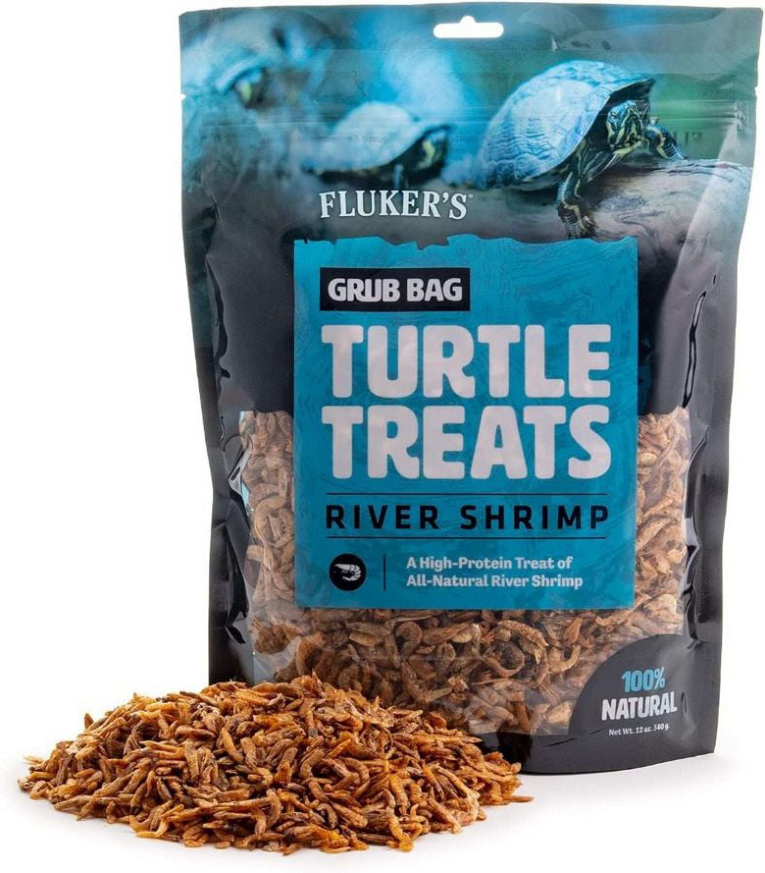 Flukers Grub Bag Turtle Treat - River Shrimp [Reptile, Foods Dry] 12 oz ...