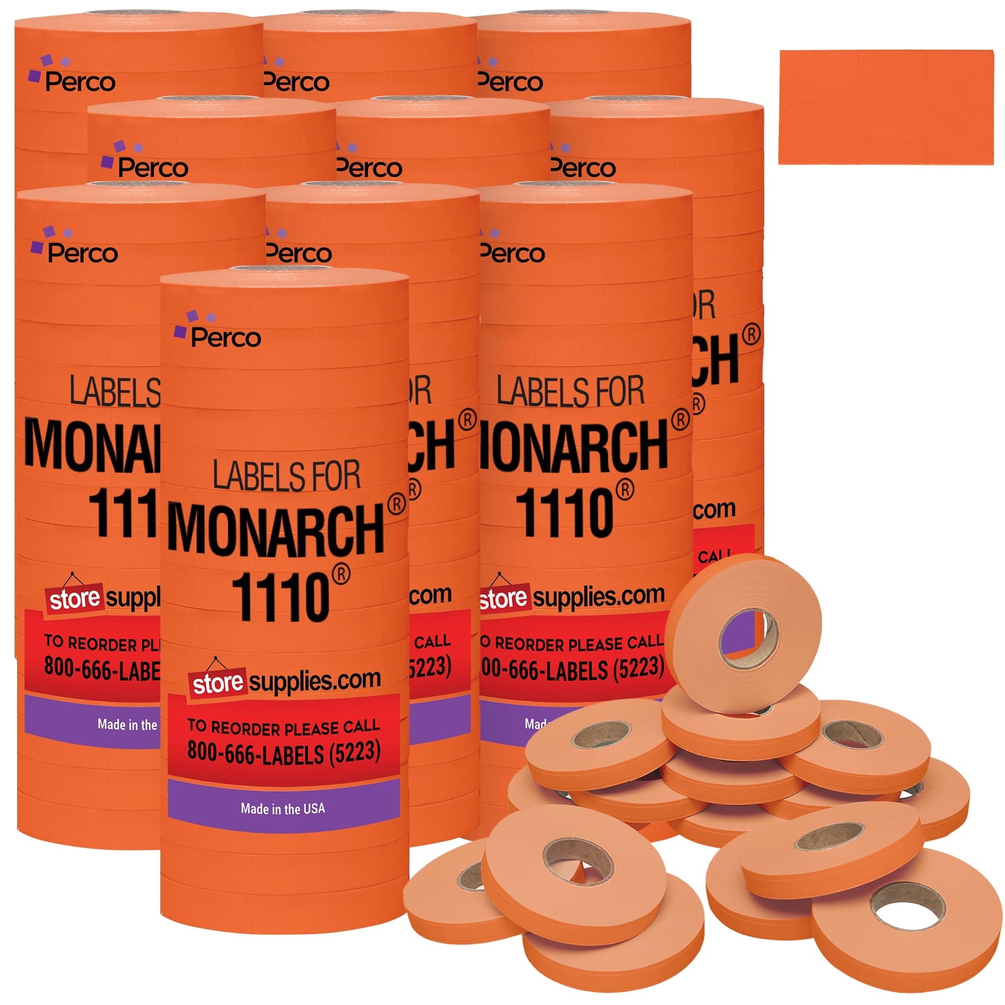 Perco Fluo. Red Pricing Labels for Monarch 1110 – 10 Sleeves Value Pack ...