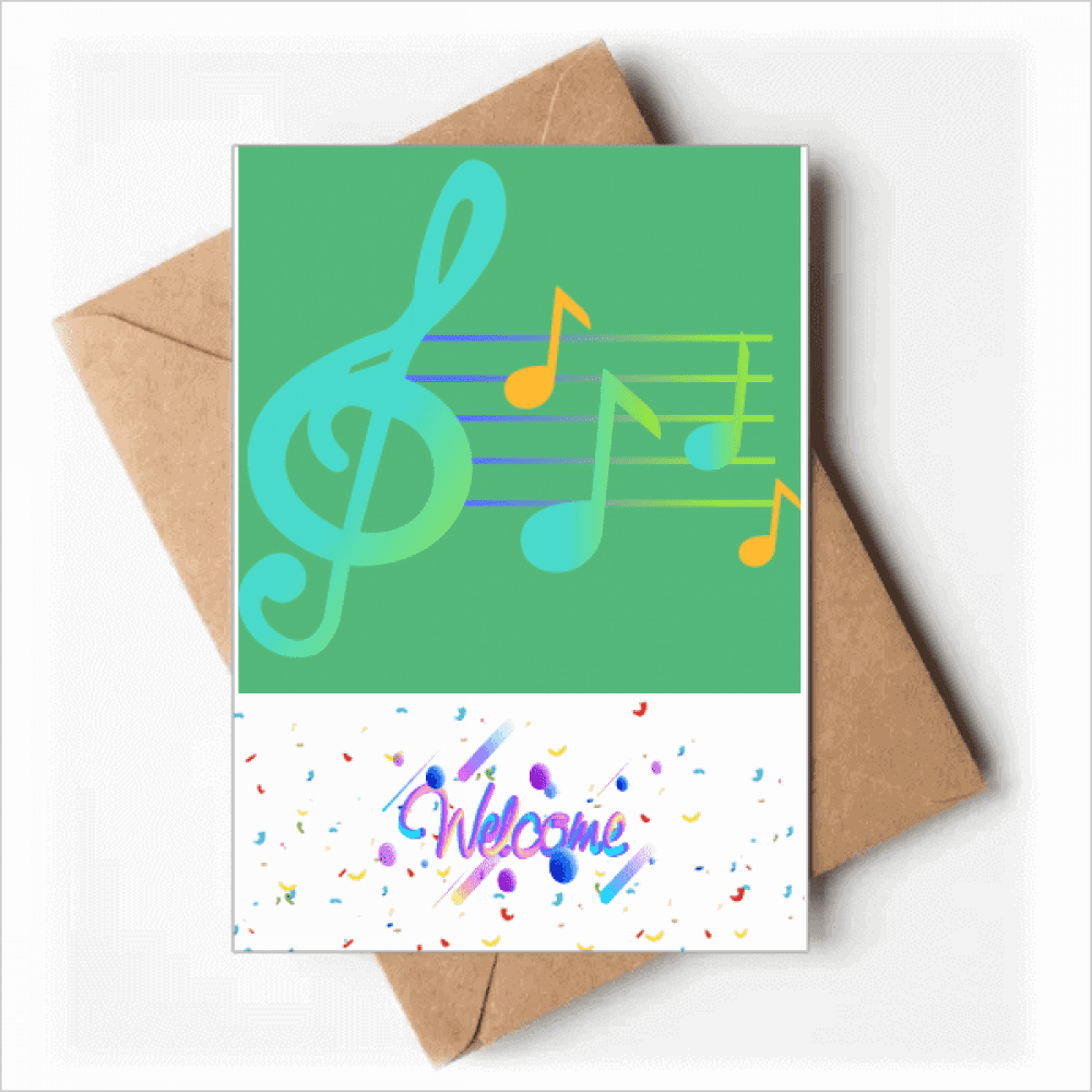 Fluorescence Musical Mark Welcome Back Greeting Cards Envelopes Blank ...