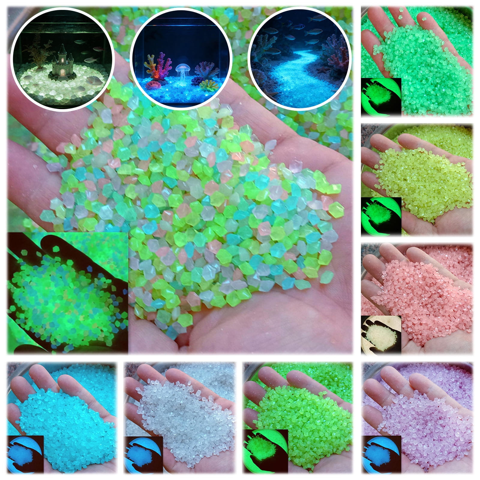 Fluorescent Aquarium Gravel - Glow in the Dark Sand, Non-toxic Fish ...