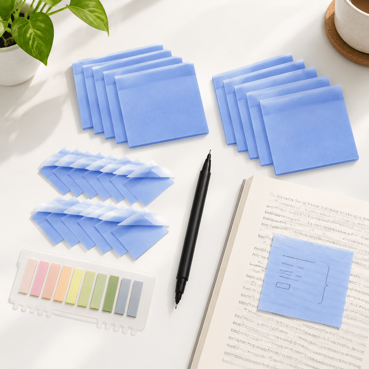 Fluorescent Blue Fluorescent Color 3x3 Inch Transparent Sticky Notes ...