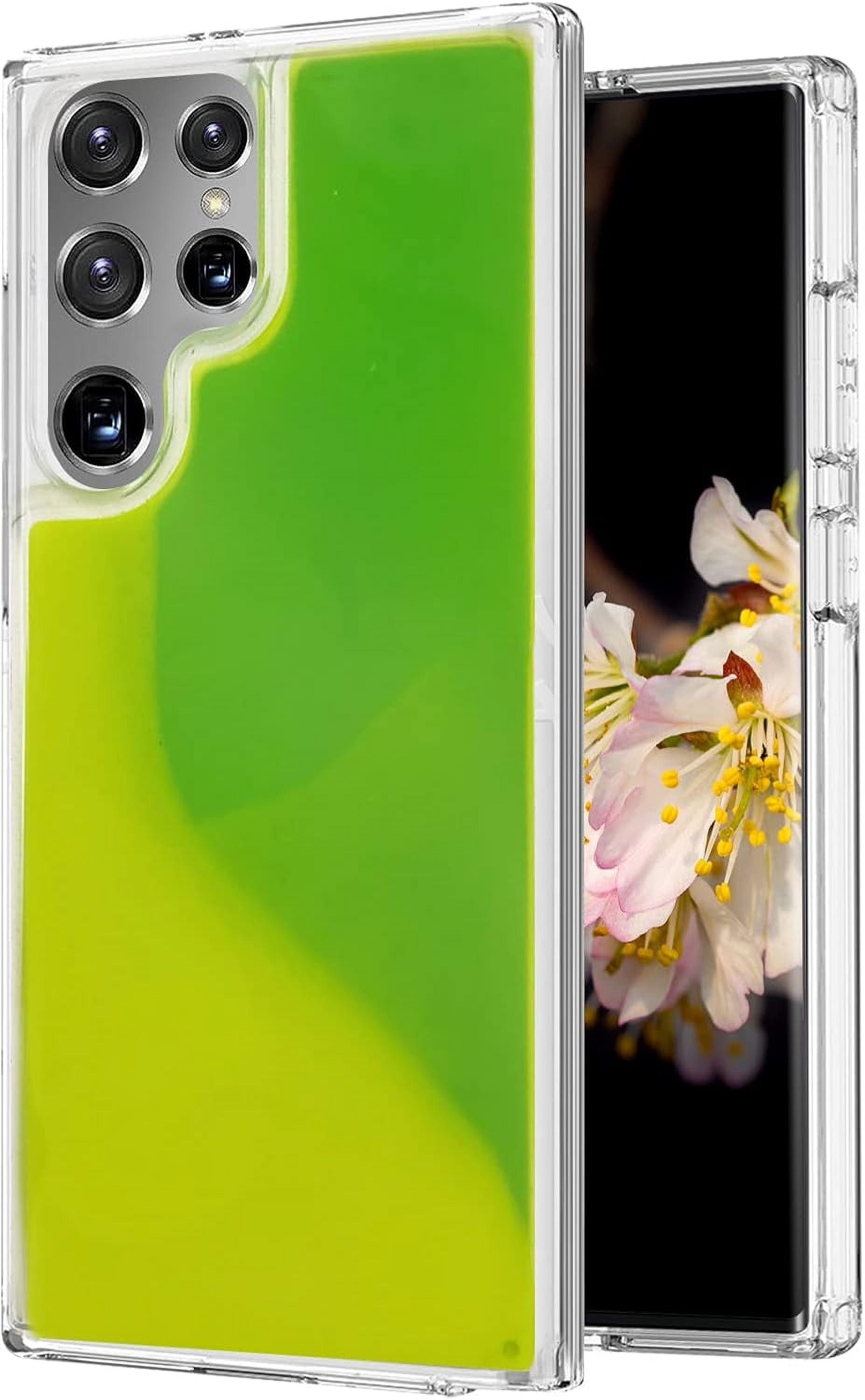 Fluorescent Case Compatible with Galaxy S22 Ultra Quicksand Case Liquid ...