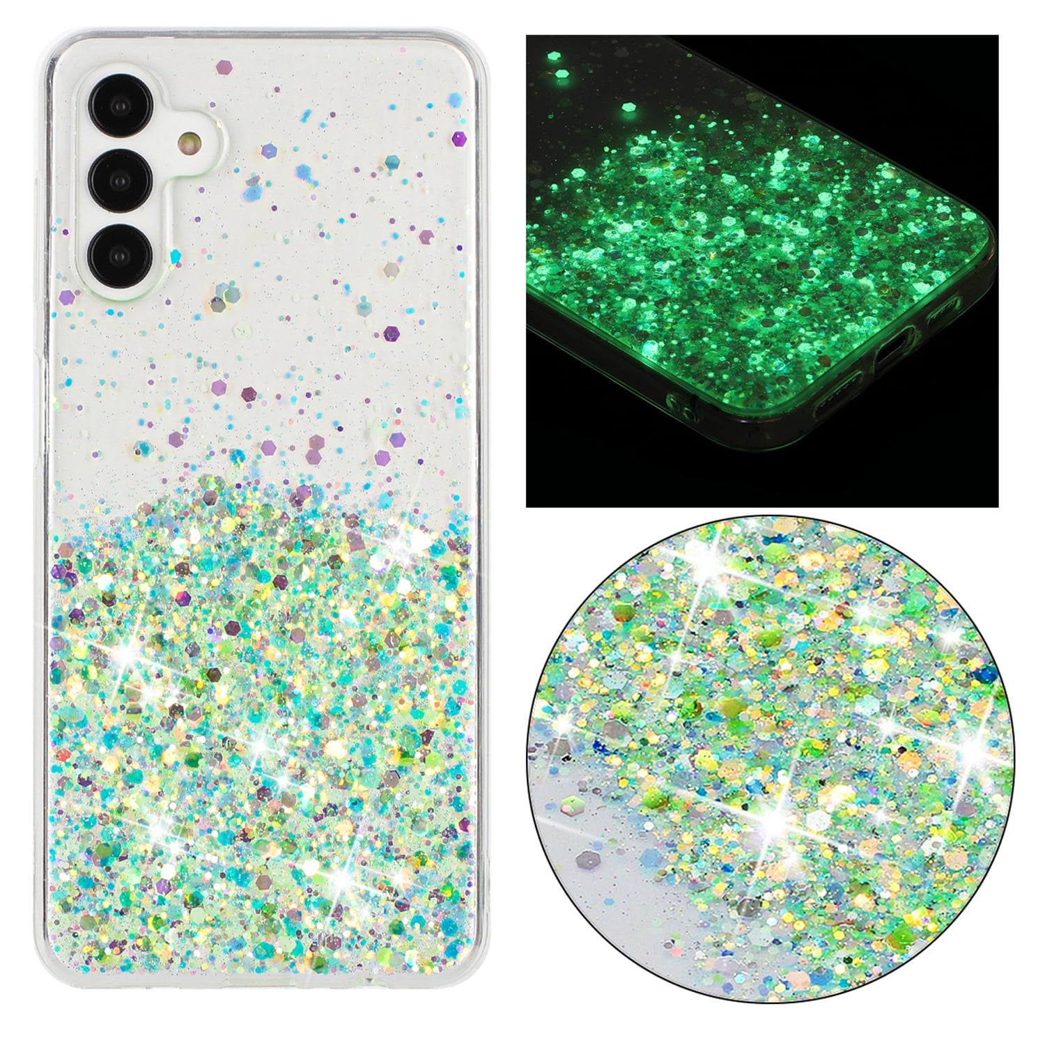 Fluorescent Case for Samsung Galaxy A14 5G, Luxury Glitter Glow in The ...