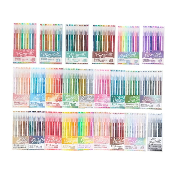 Fluorescent Color Gel Pen 0.6MM Needle Tip Colored Gel Inks Pens for ...