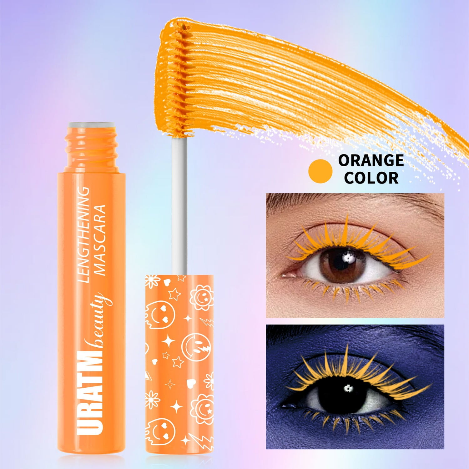 Fluorescent Color Glow Thick Thin Long Waterproof No Smudging Mascara ... Fluorescent Color Glow Thick Thin Long Waterproof No Smudging Mascara ...