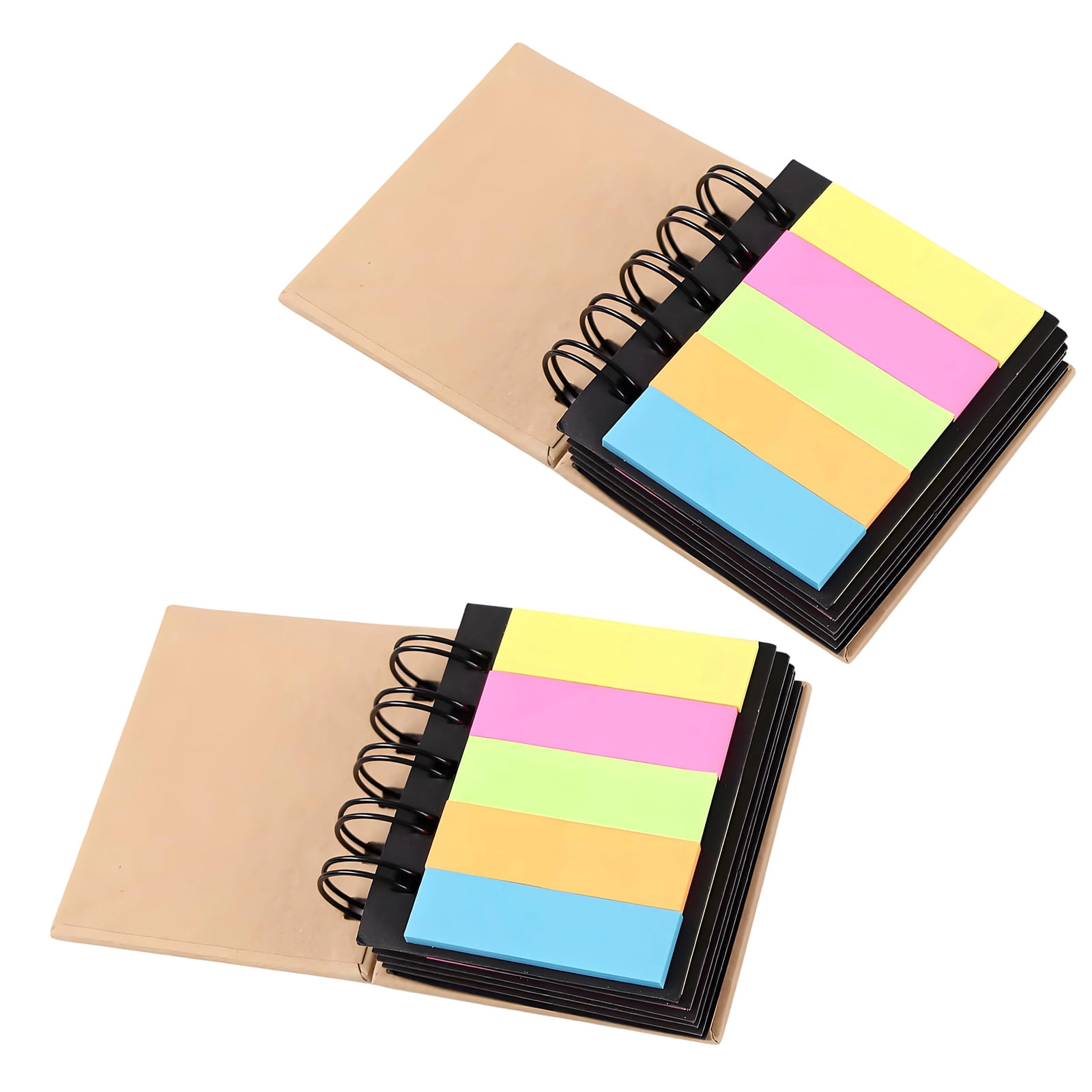 Fluorescent Color Note Twin Coil Binding Adhesive Note Pad Memo ...