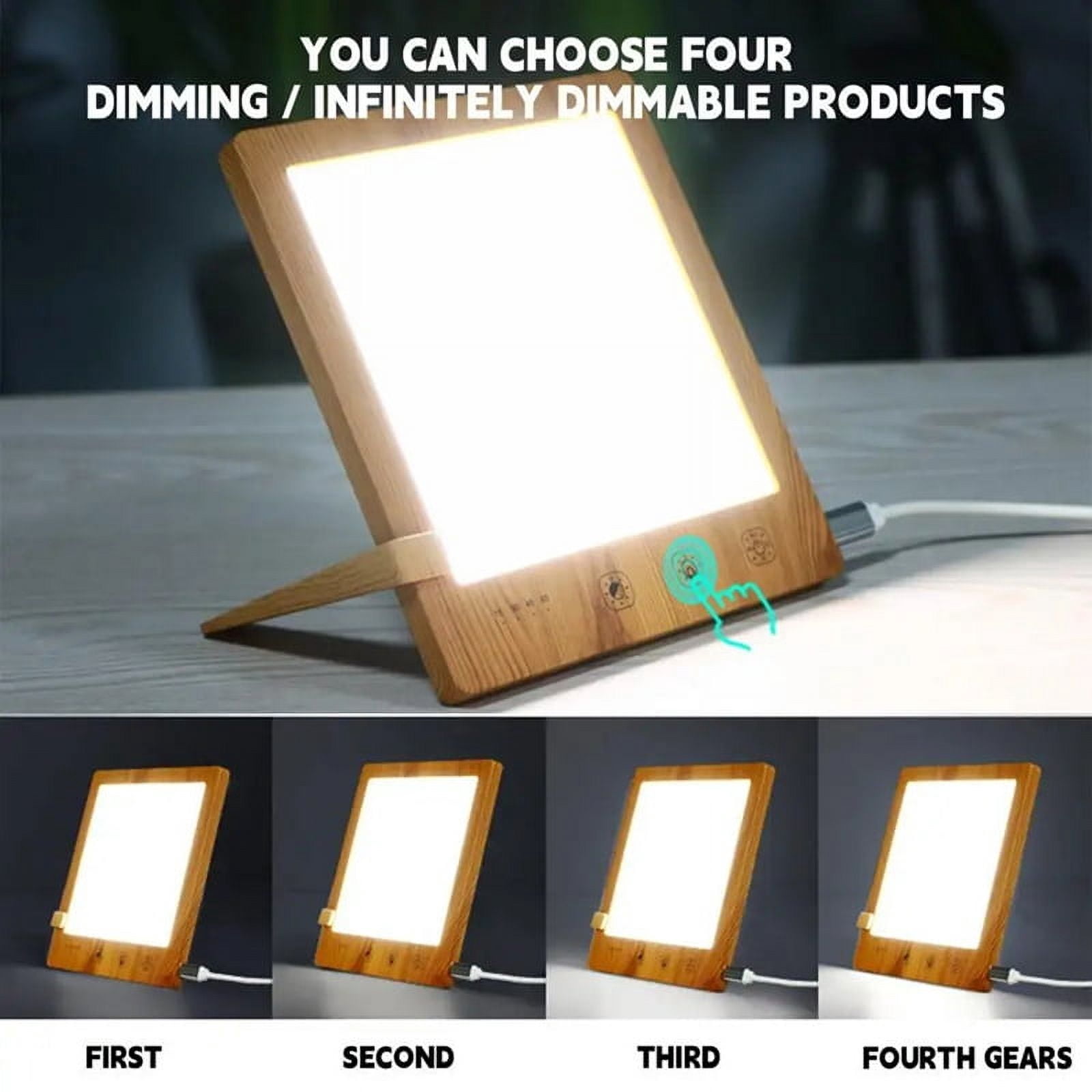 Fluorescent Desk Lamp 10000 Lux Bedside Light Lamp UV-Free LED ...