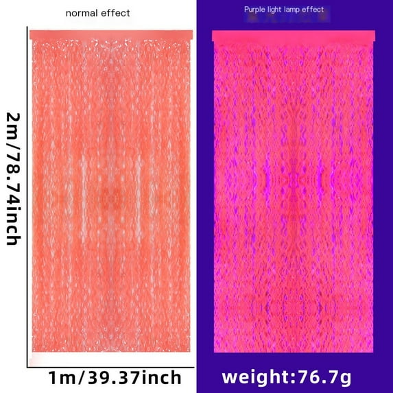 Fluorescent FOR SCIMITAR Rain Curtain 1x2m Party Decor Wave Fringe UV ...