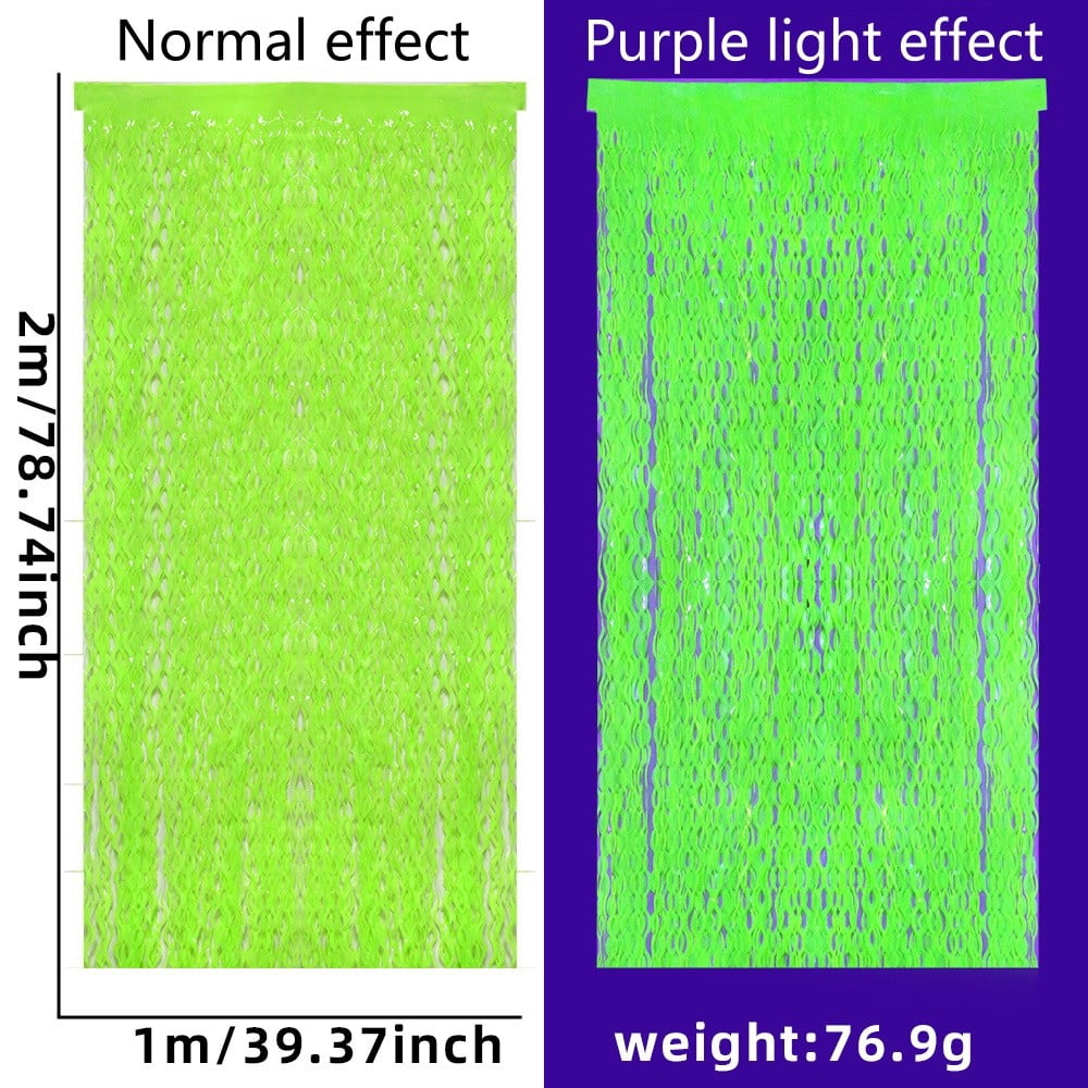 Fluorescent FOR SCIMITAR Rain Curtain 1x2m Party Decor Wave Fringe UV ...