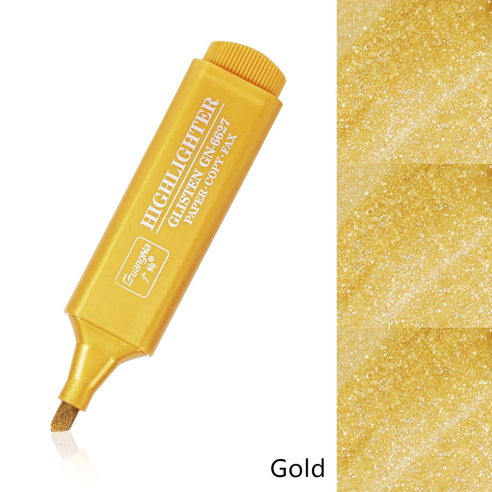 Fluorescent Glitter Markers Metallic Highlighter Note Taking Shining ...