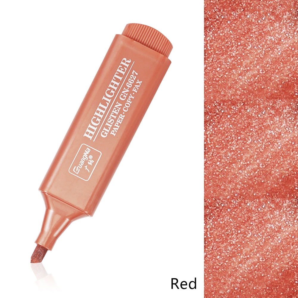 Fluorescent Glitter Markers Metallic Highlighter Note Taking Shining ...