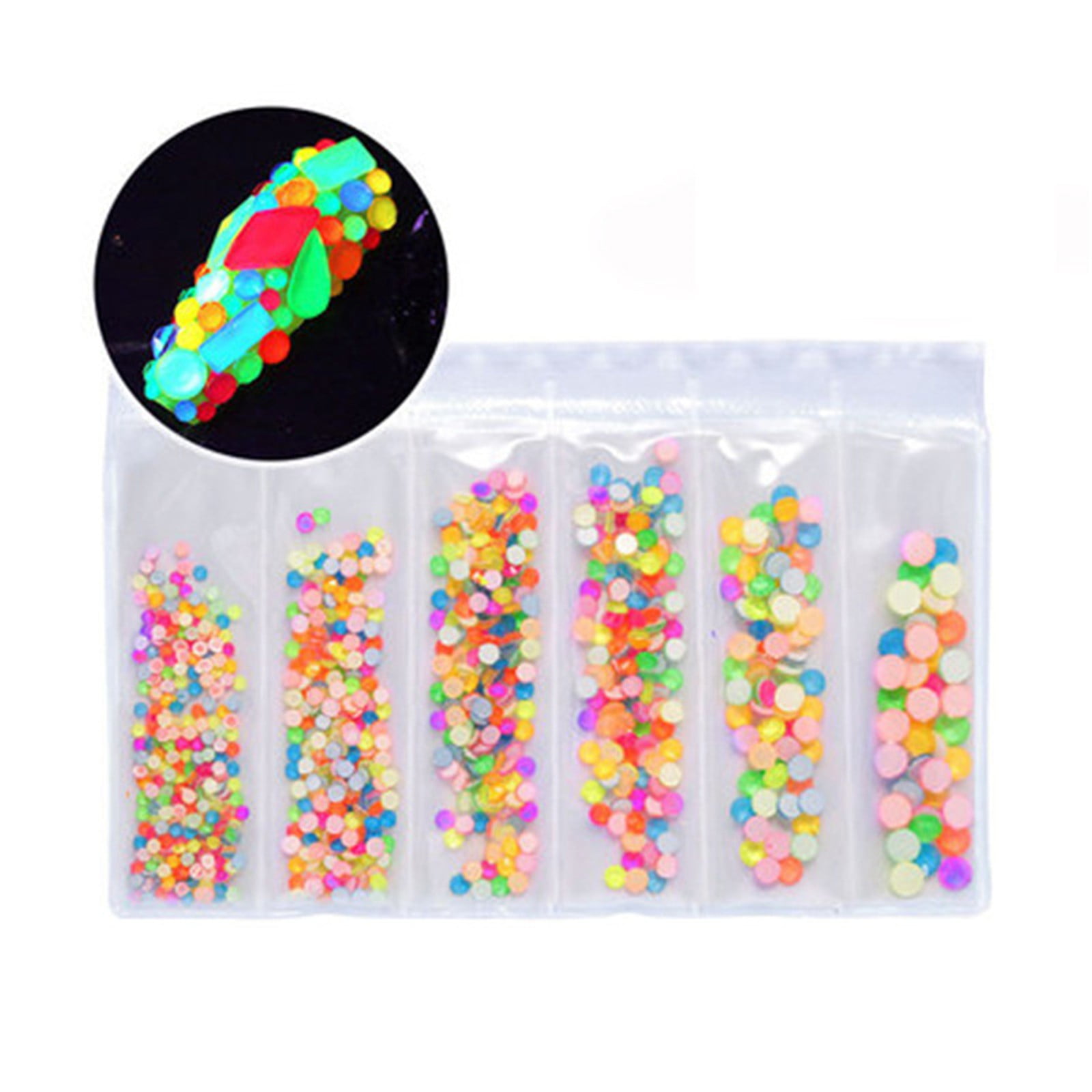 Fluorescent Glow In Dark Stones Luminous Themed Manicure Decoration Accessories - Walmart.com
