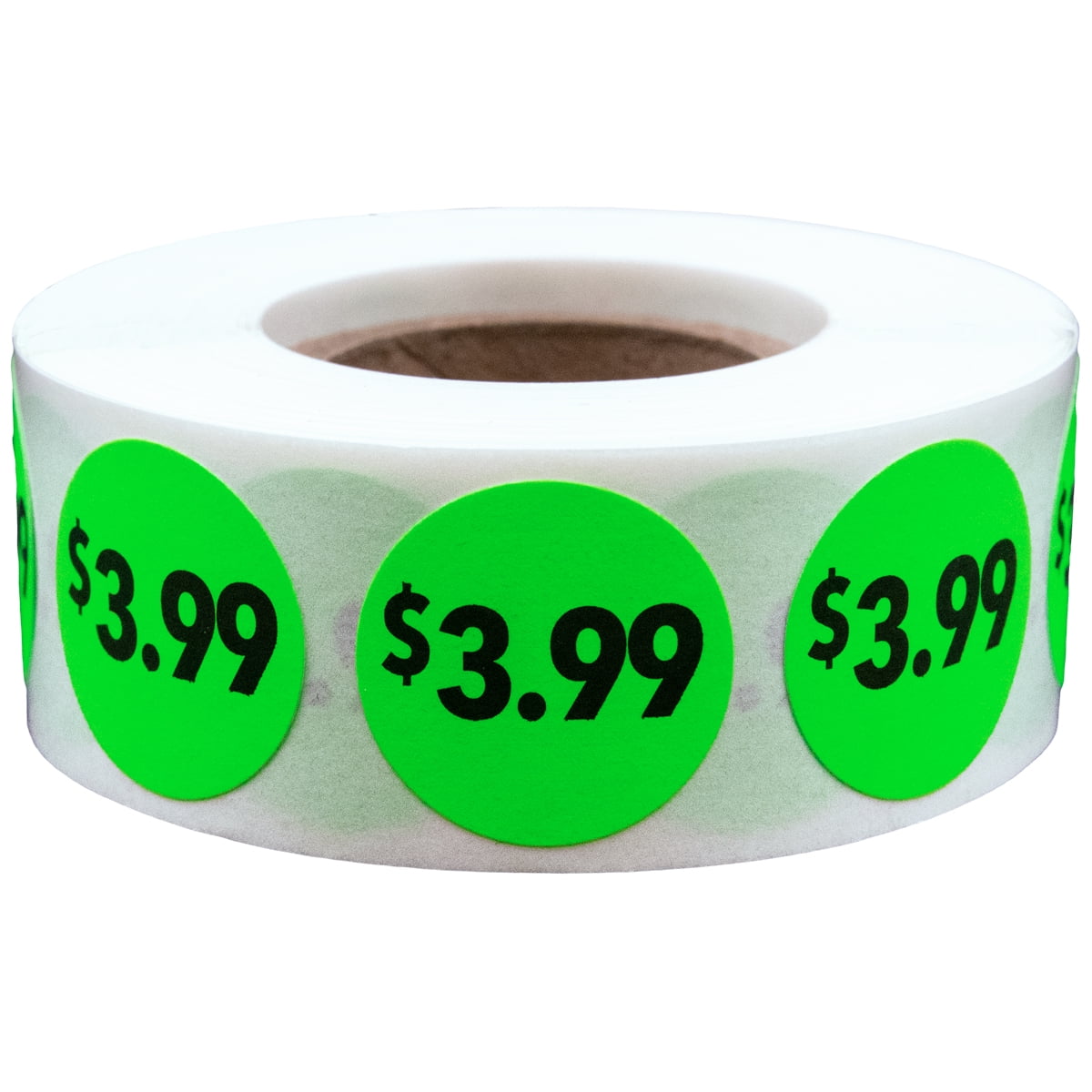 Fluorescent Green $3.99 Pricing Stickers | 0.75" Inch Round | 500 Pack ...