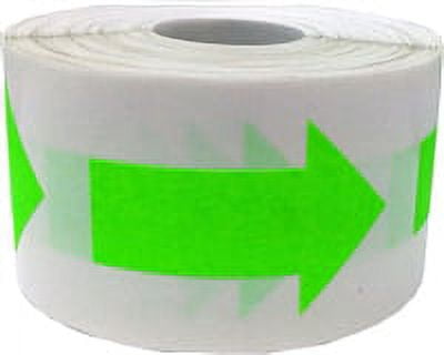 Fluorescent Green Arrow Stickers | 2 x 1" Inches Arrow Shape | 500 Pack ...