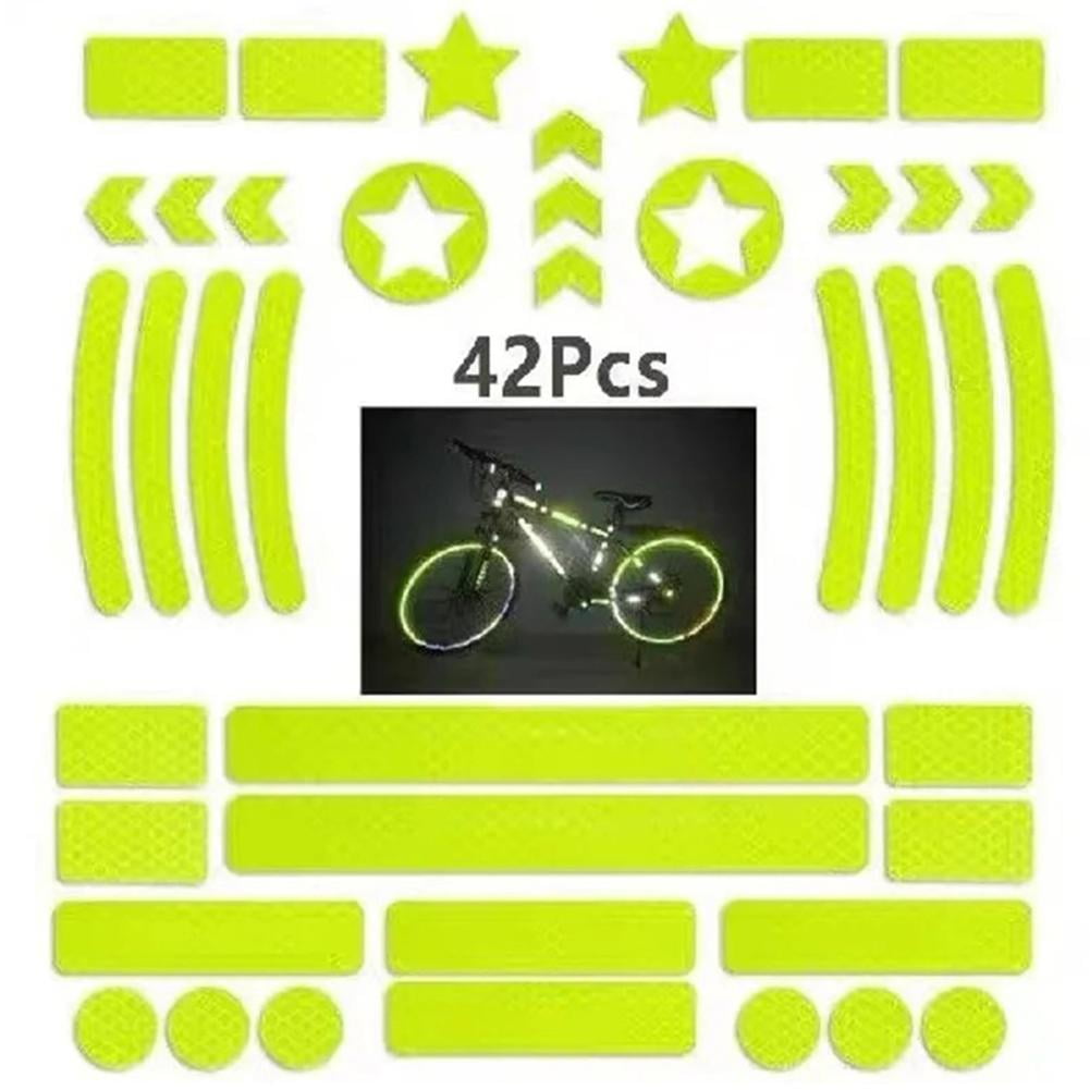 Fluorescent Green Bicycle Fluorescent Warning Reflective Sticker ...