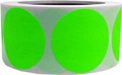 Fluorescent Green Circle Stickers | 2" Inches Round | 500 Pack ...