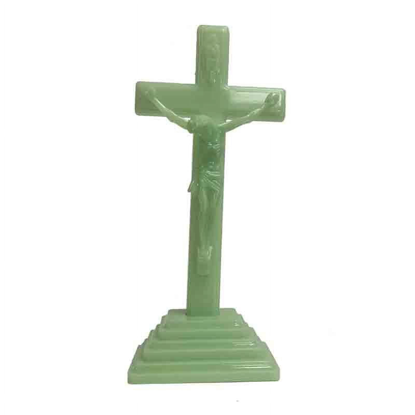 Fluorescent Green Crucifix On A Stand Figurine - Walmart.com