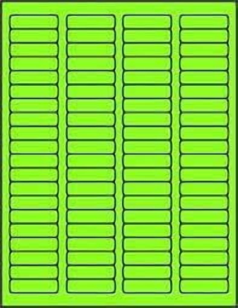Fluorescent Green FBA and Word Compatible Size Address Labels 80UP 1.75 ...