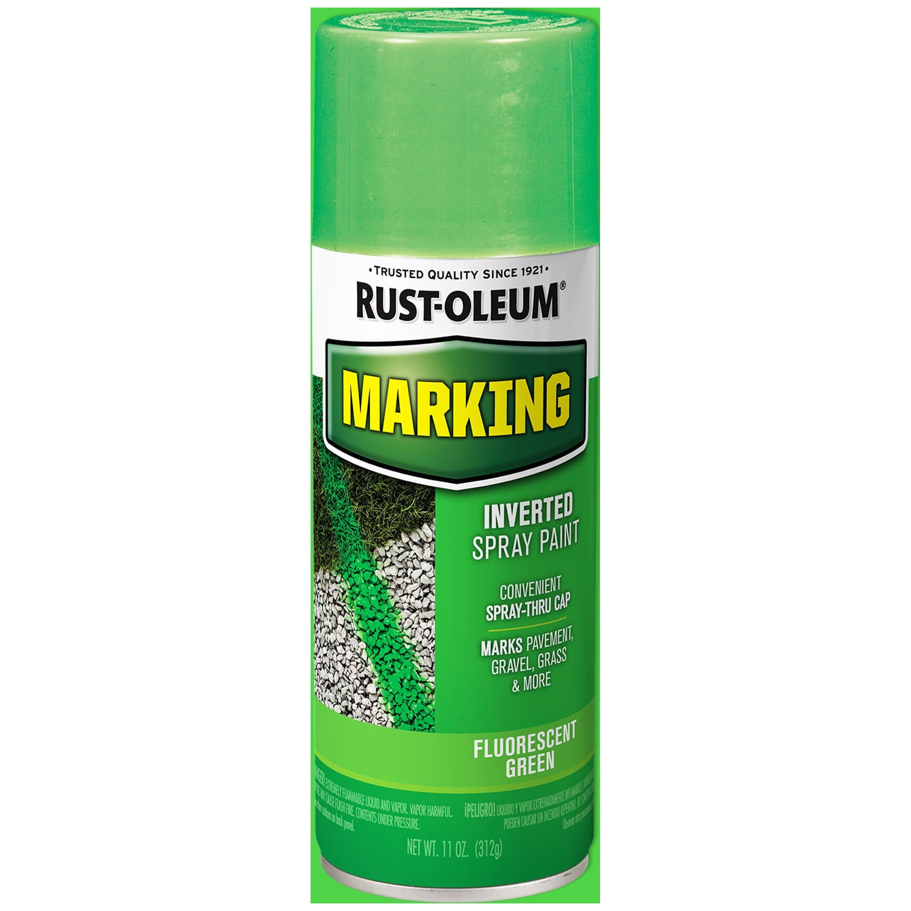 Fluorescent Green, Rust-Oleum Specialty Flat Marking Spray Paint- 11 oz ...