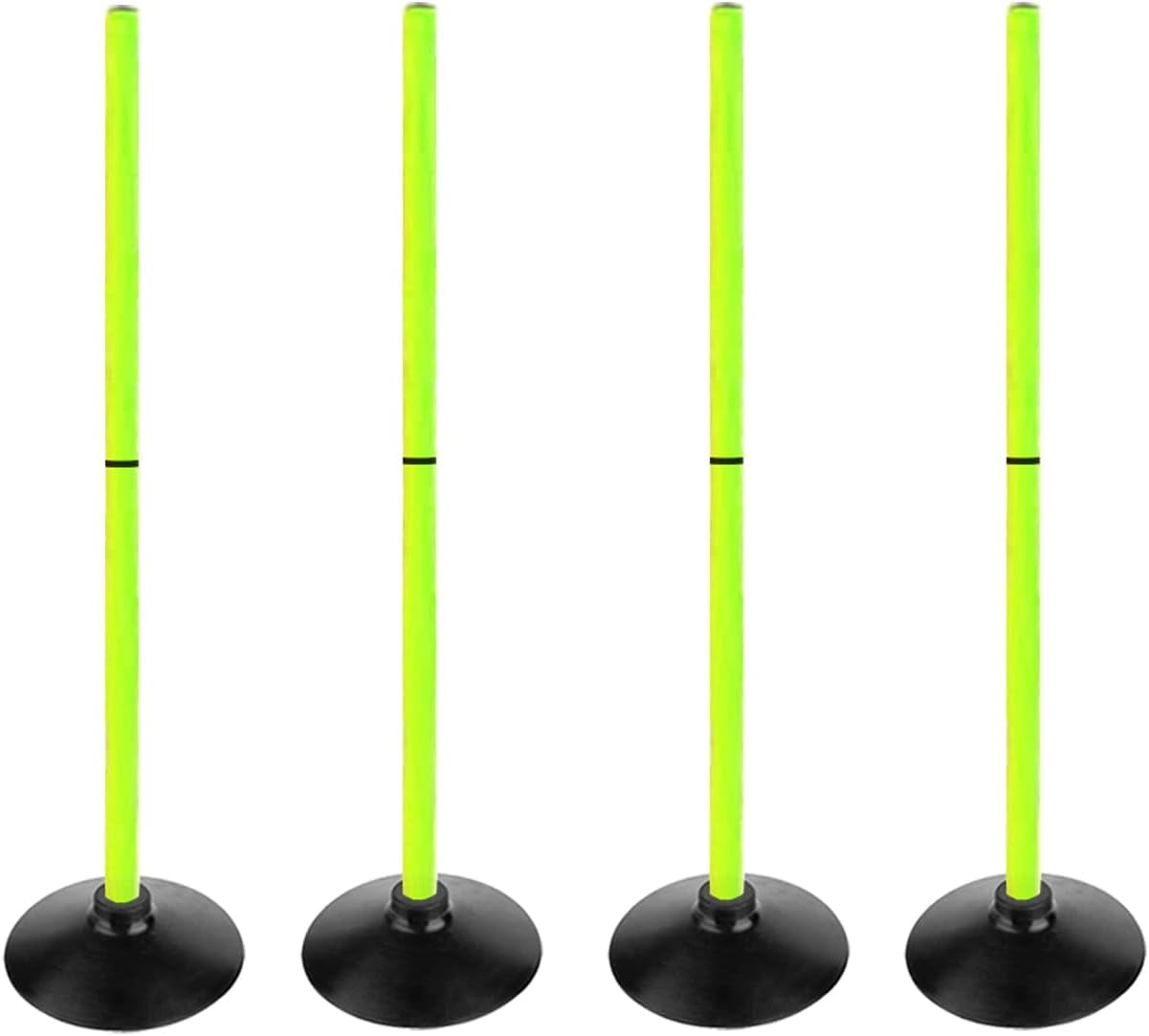 Fluorescent Green Soccer Agility Poles Set Detachable Sports Trainning ...