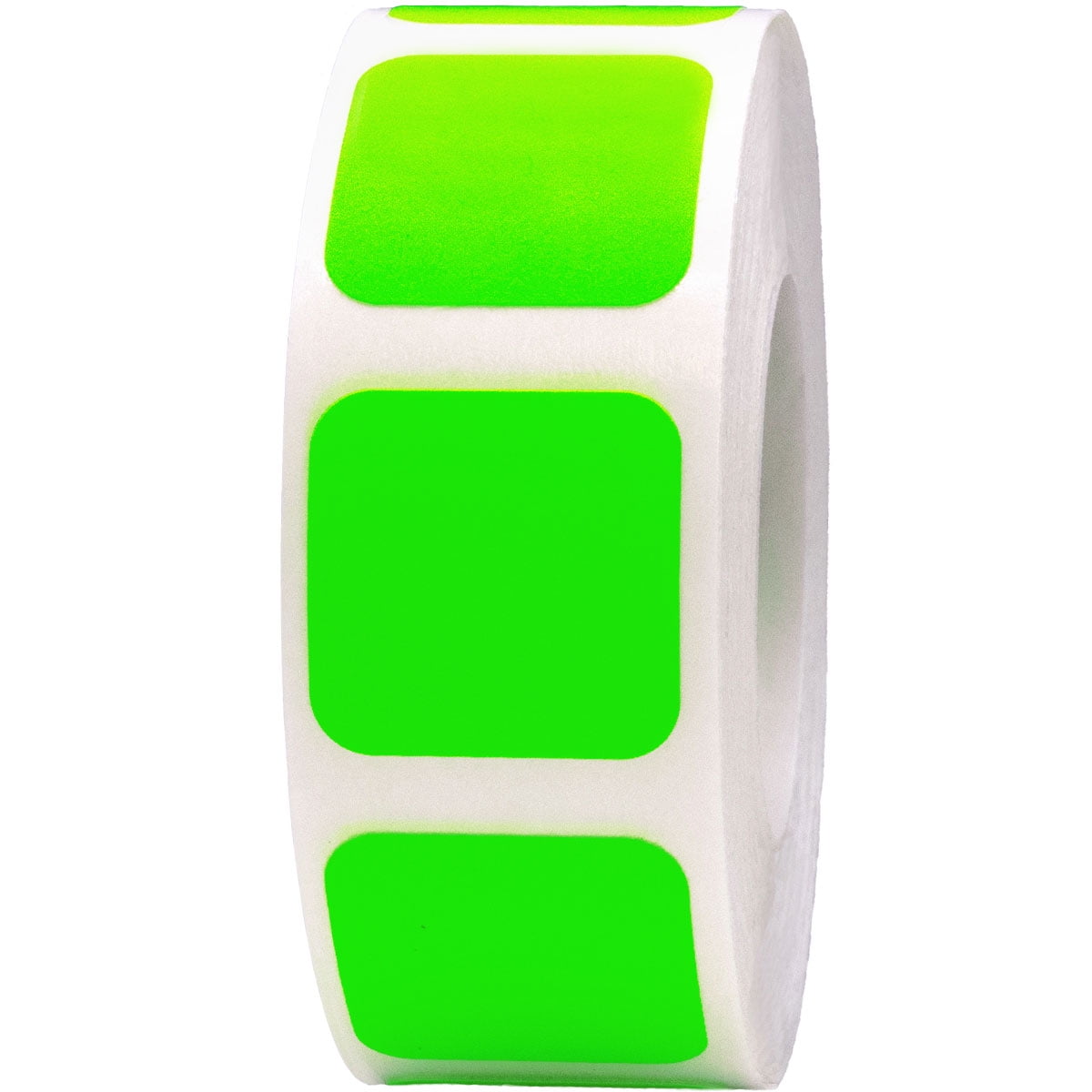 Fluorescent Green Stickers | 0.75" Inch Square | 500 Pack - Walmart.com