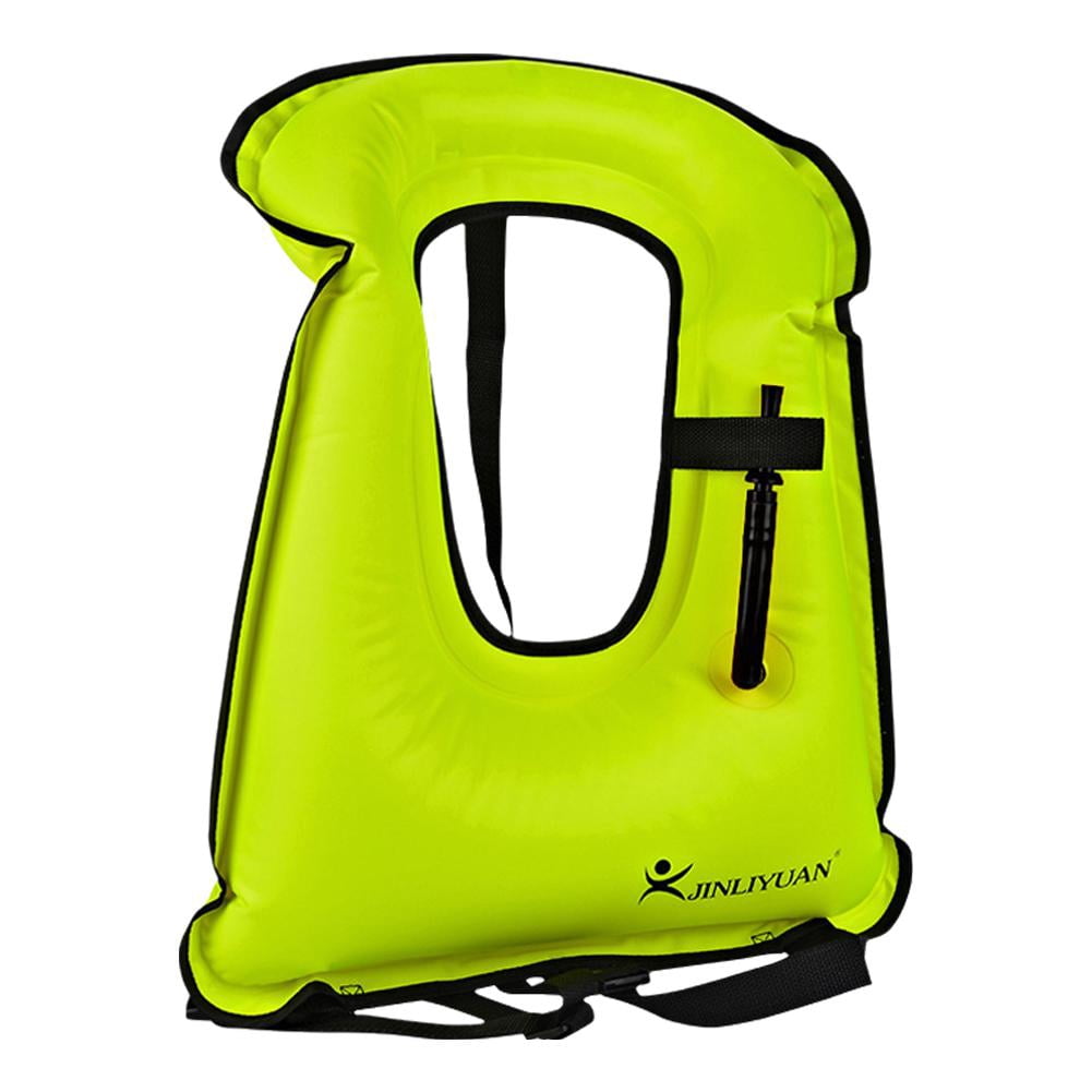 Fluorescent Green Swimming Inflatable Breathing Vest Snorkeling ...