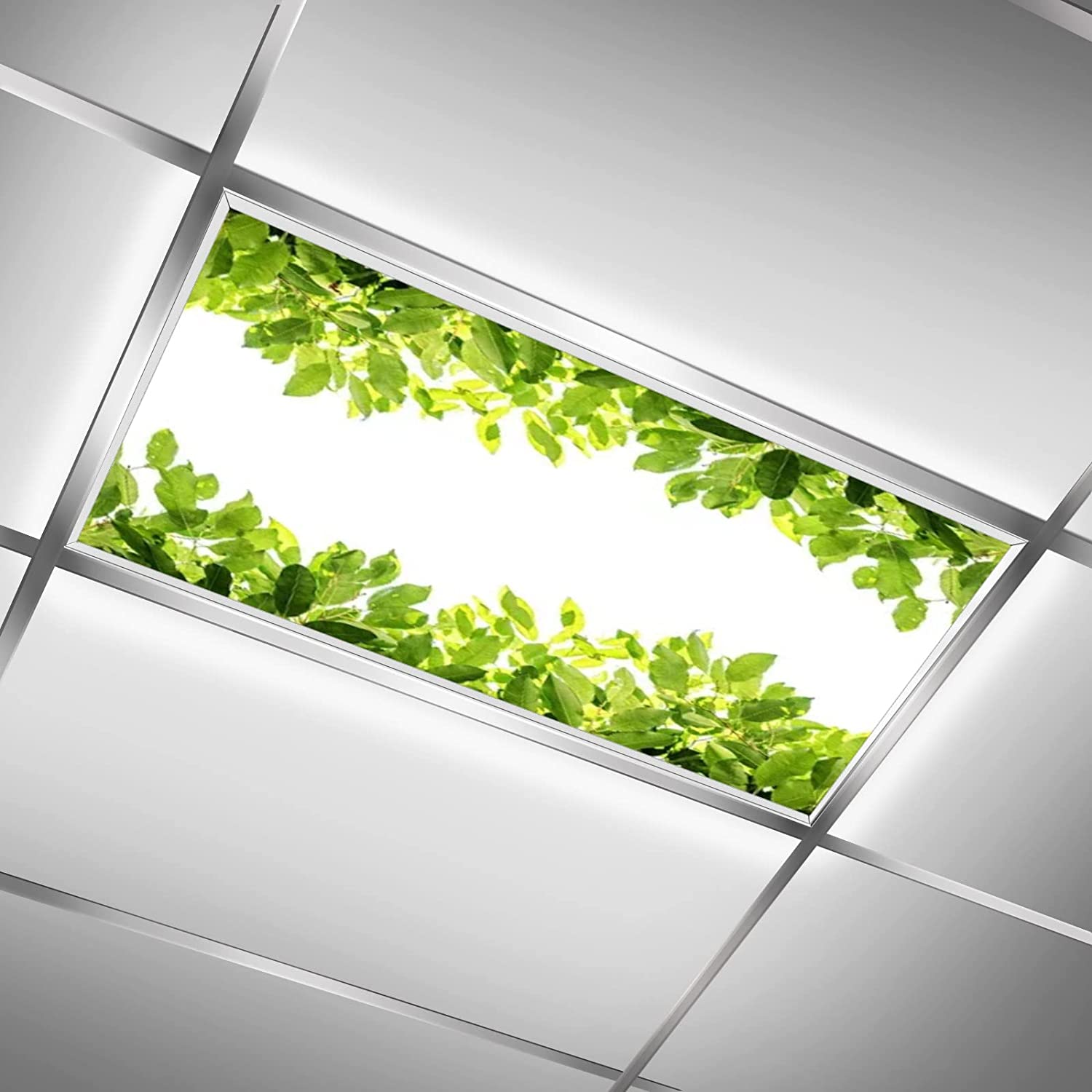Fluorescent Light Cover Decorative Ceiling Light Filters,Green Leaves ...