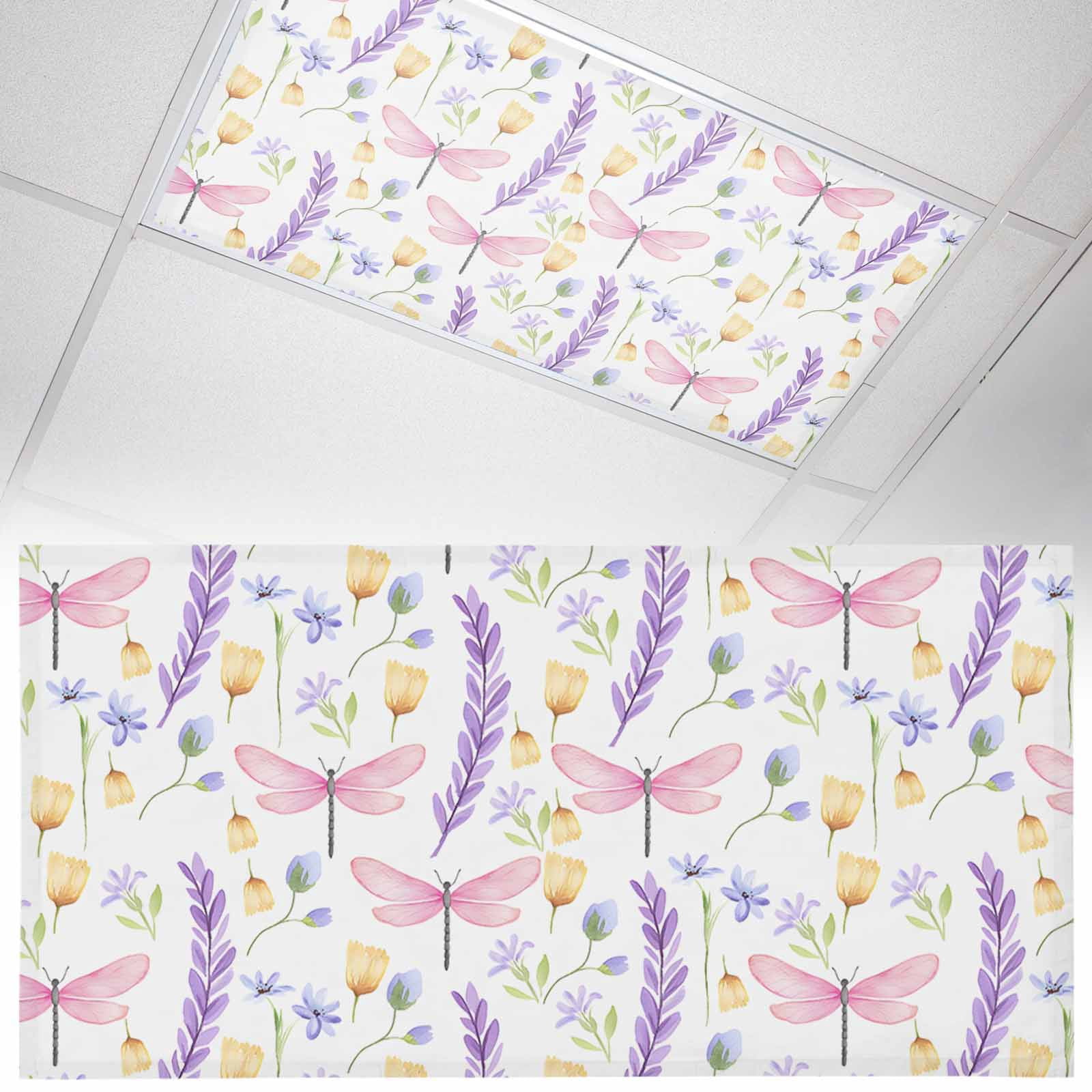 Fluorescent Light Covers 1 Pack 4x2 ft Spring Scenery Ceiling Light ...