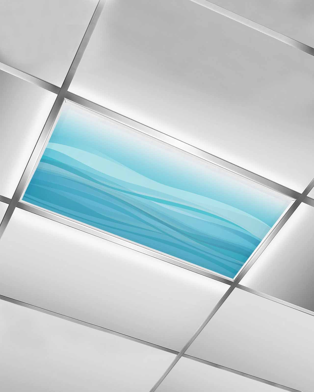 Fluorescent Light Covers for Ceiling Lights 1 Pack,Aqua Moire Magnetic ...