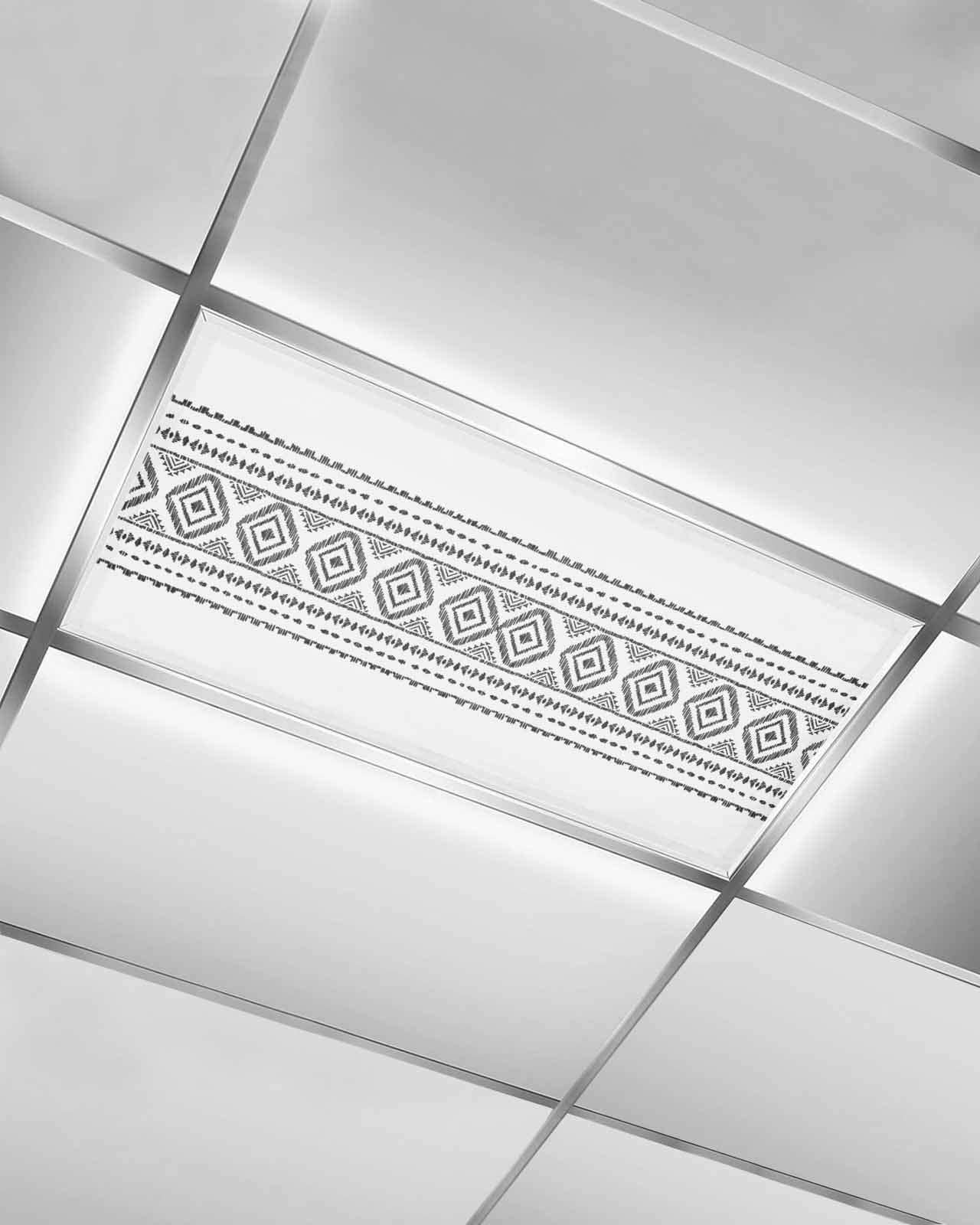 Fluorescent Light Covers for Ceiling Lights 1 Pack, Black Boho Magnetic ...