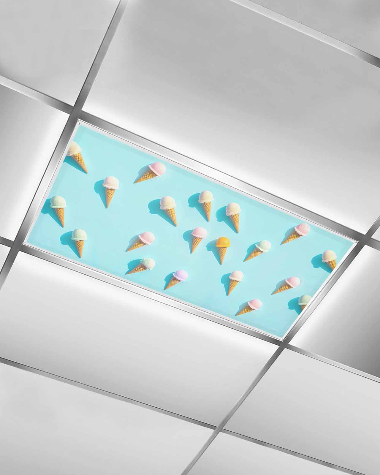 Fluorescent Light Covers for Ceiling Lights 1 Pack, Blue Ice Cream ...