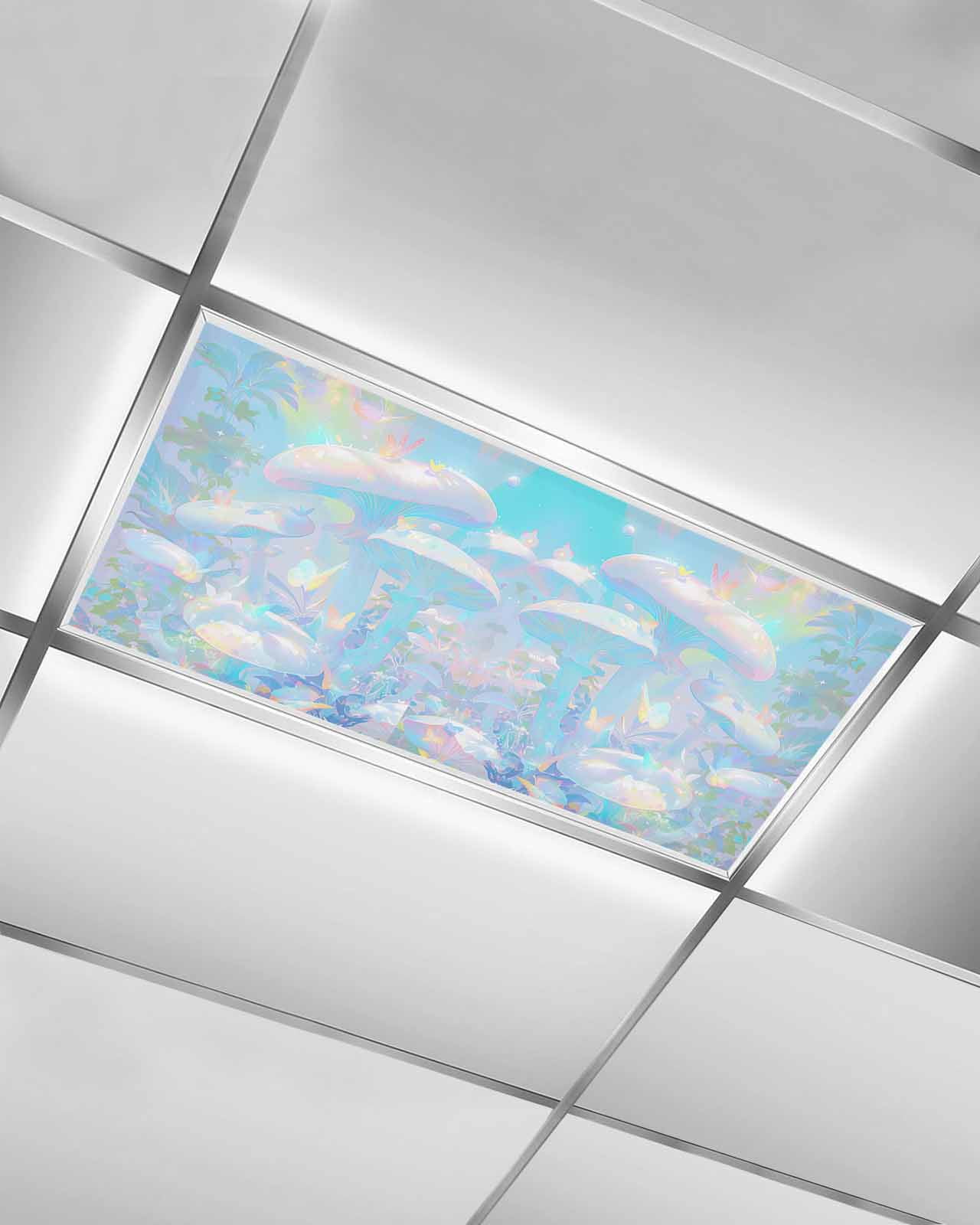 Fluorescent Light Covers for Ceiling Lights 1 Pack, Blue Pink Mshroom ...