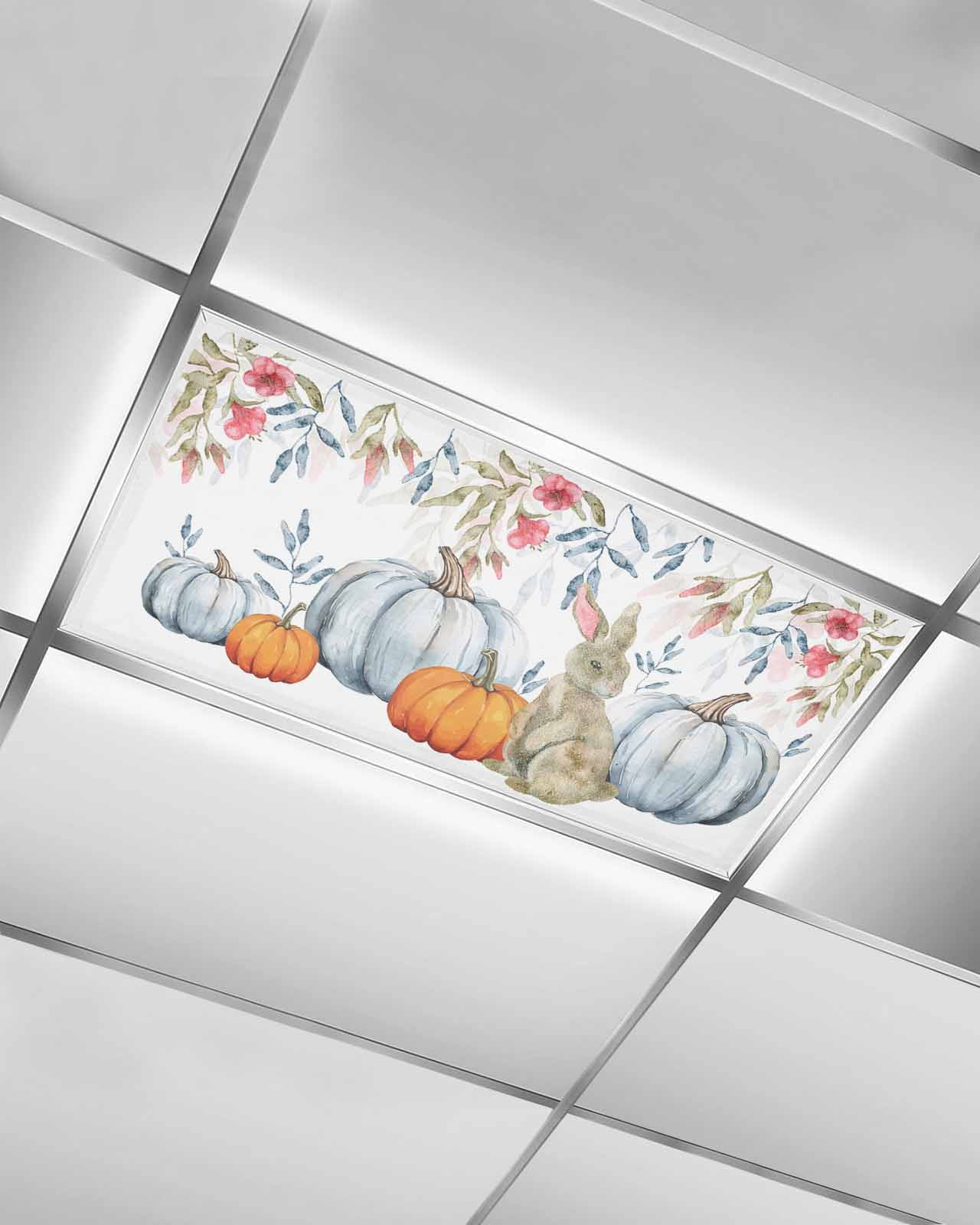 Fluorescent Light Covers for Ceiling Lights 1 Pack, Blue Pumpkins Fall ...