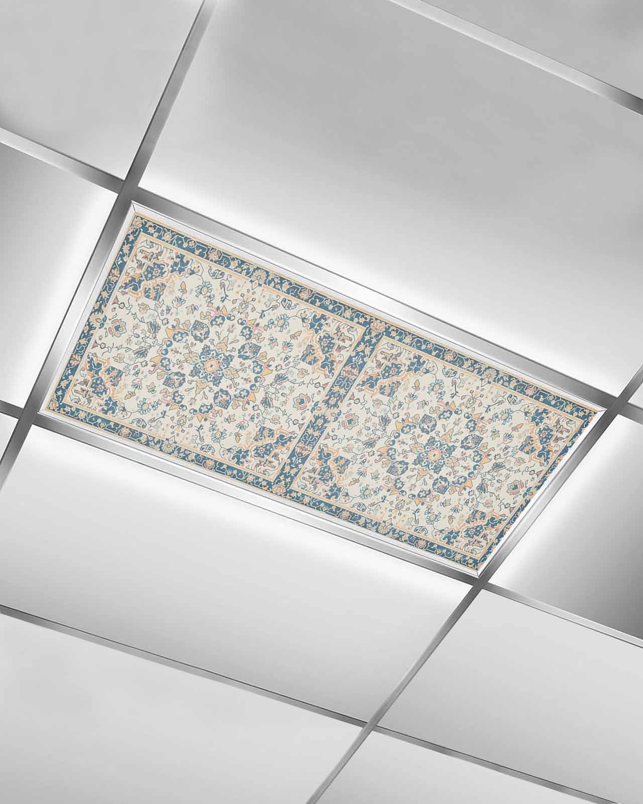 Fluorescent Light Covers for Ceiling Lights 1 Pack, Boho Blue Orange ...