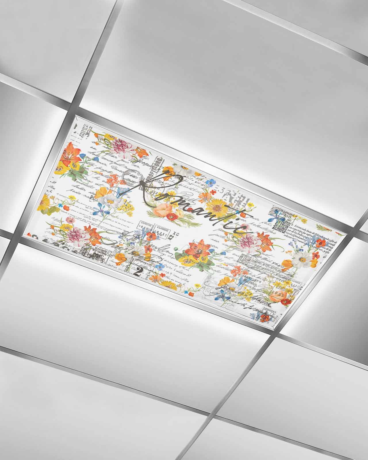 Fluorescent Light Covers for Ceiling Lights 1 Pack, Colorful Spring ...