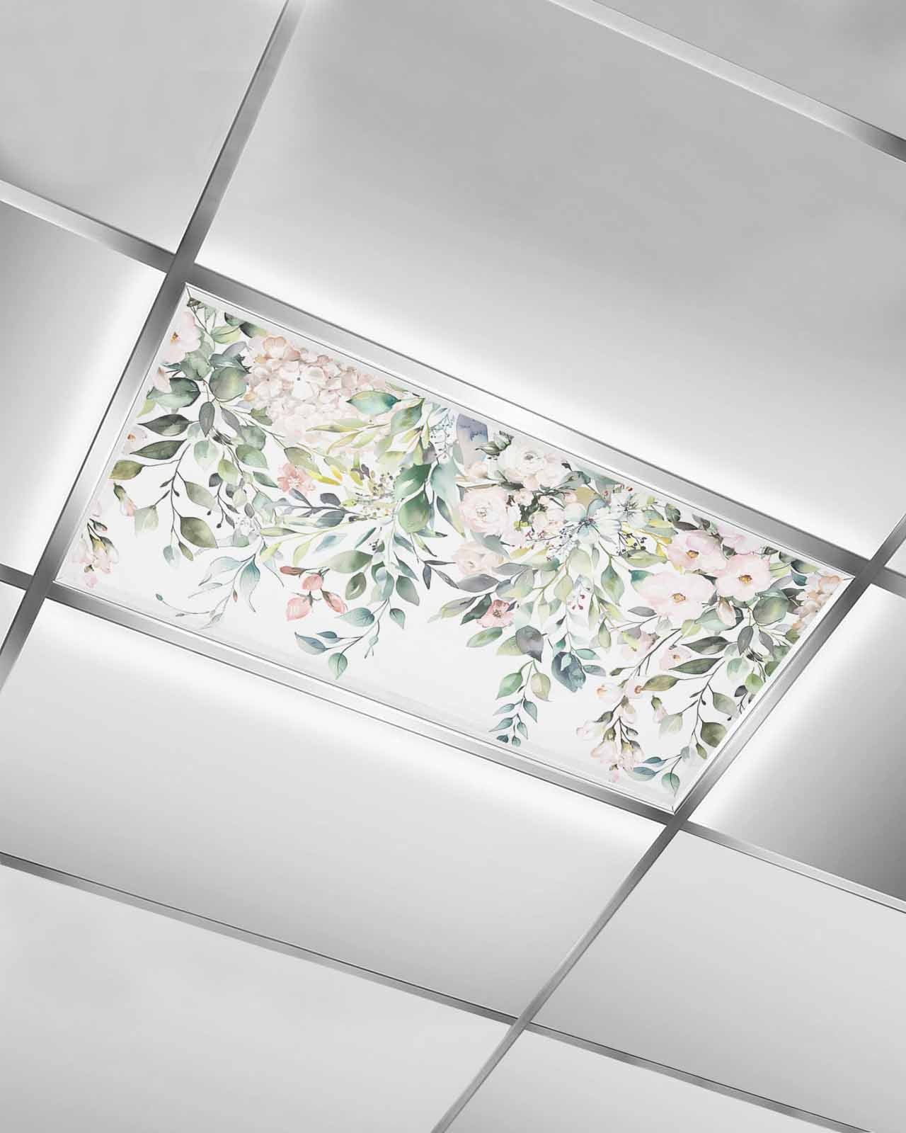 Fluorescent Light Covers for Ceiling Lights 1 Pack, Eucalyptus Leaves ...