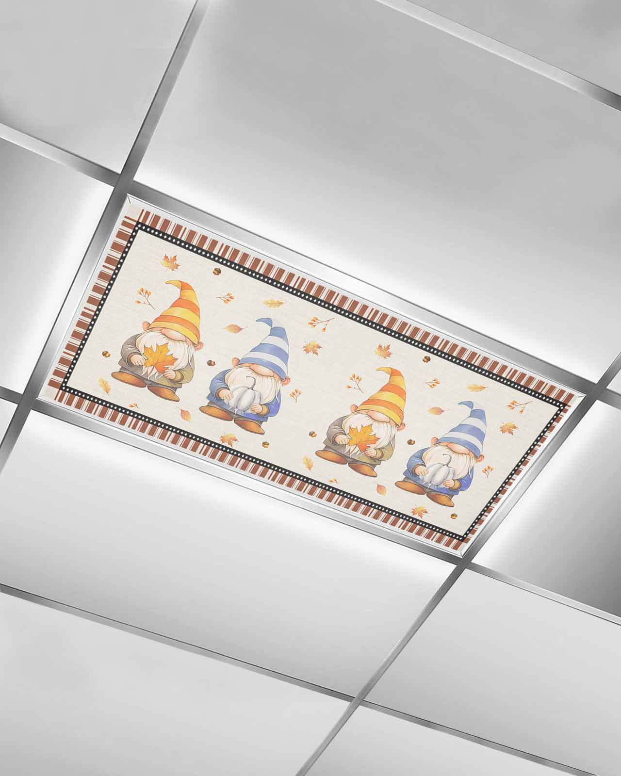 Fluorescent Light Covers for Ceiling Lights 1 Pack,Fall Gnomes Magnetic ...