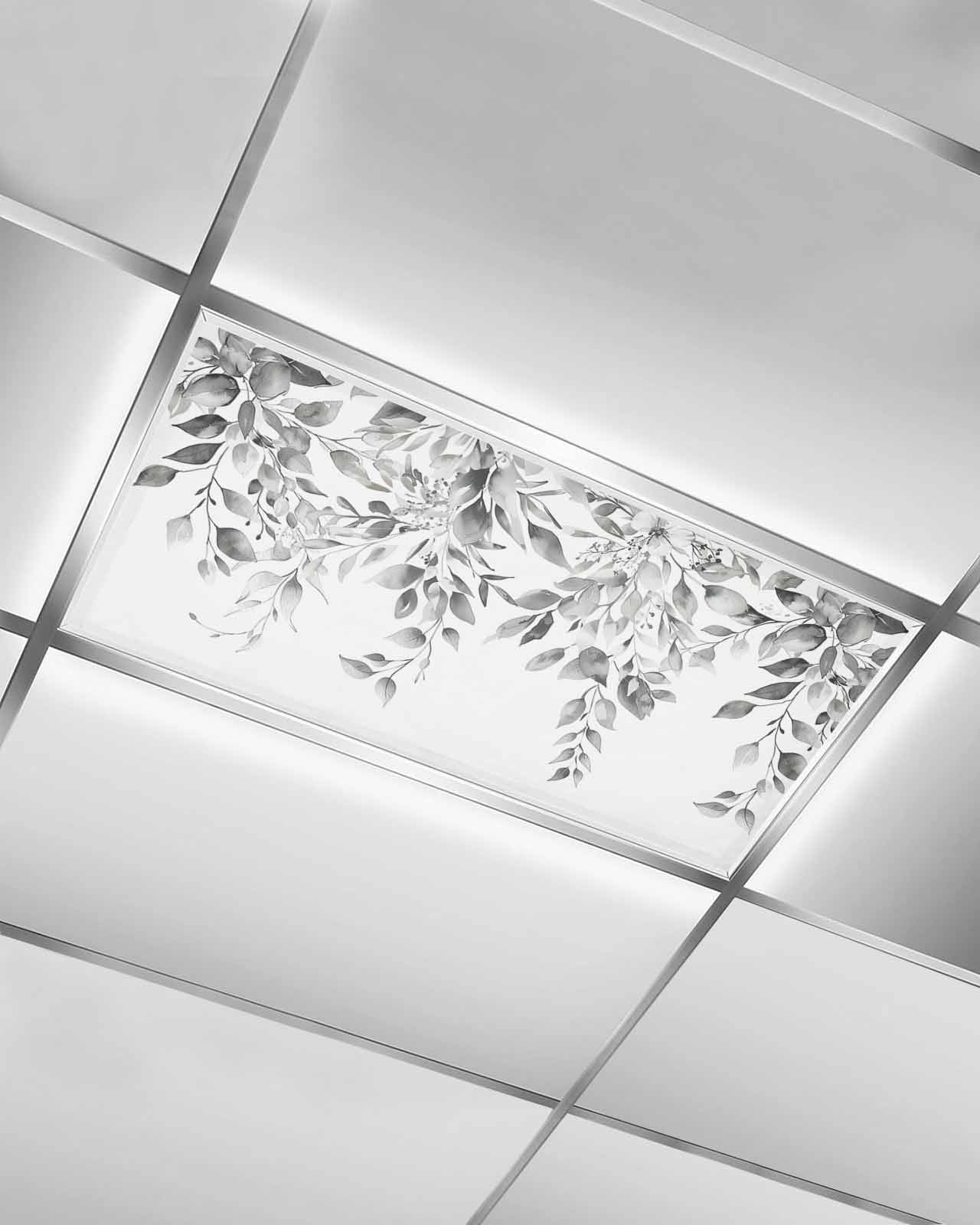 Fluorescent Light Covers for Ceiling Lights 1 Pack, Grey Eucalyptus ...