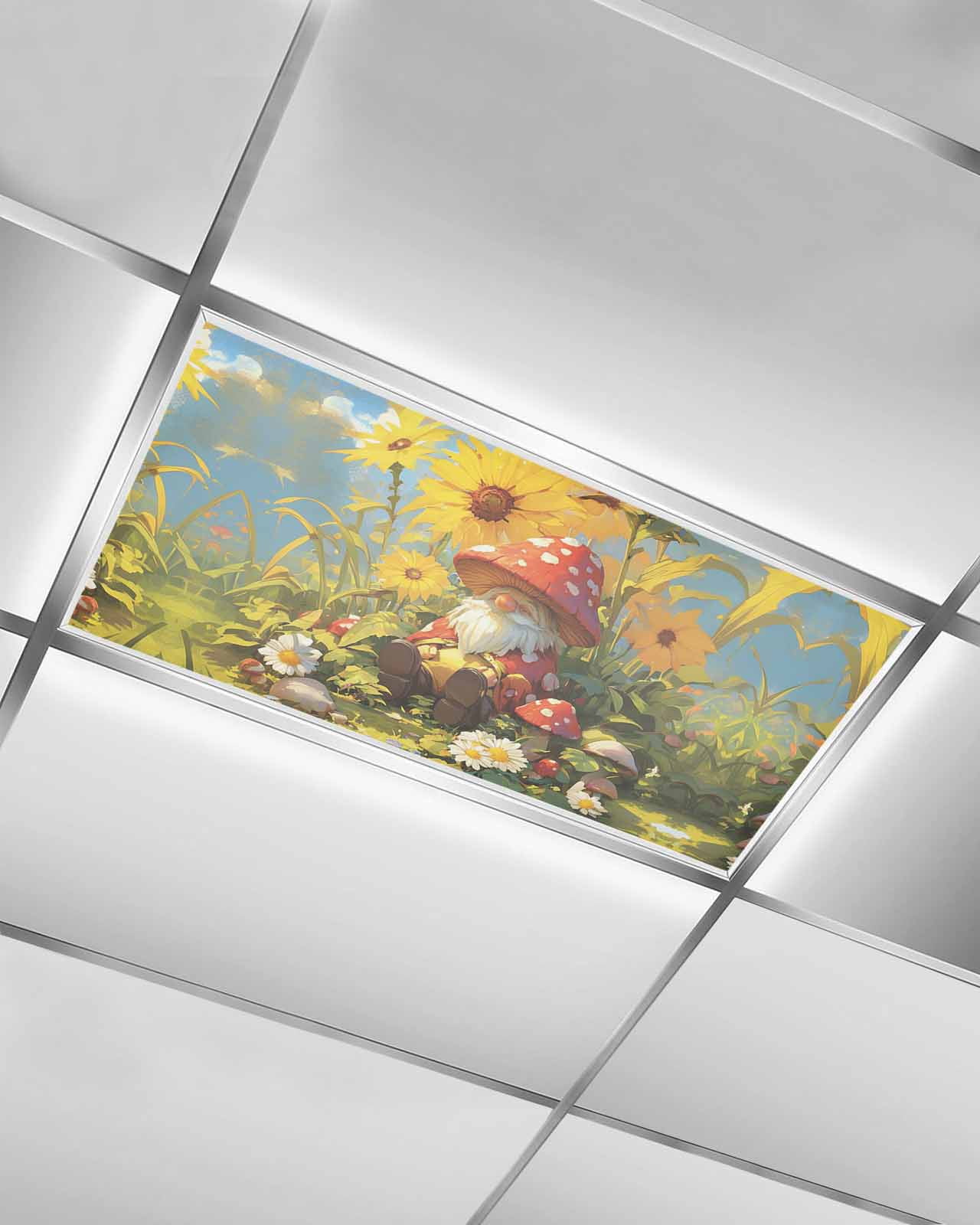 Fluorescent Light Covers for Ceiling Lights 1 Pack, Mushroom Gnomes ...