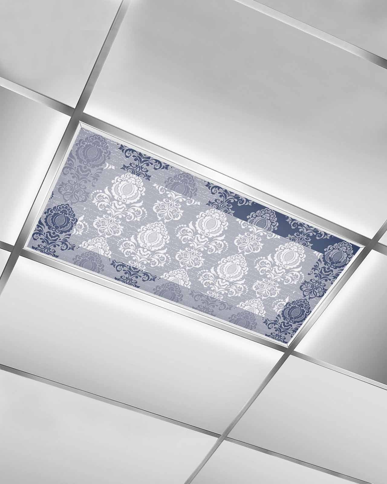 Fluorescent Light Covers for Ceiling Lights 1 Pack,Navy Blue Boho ...