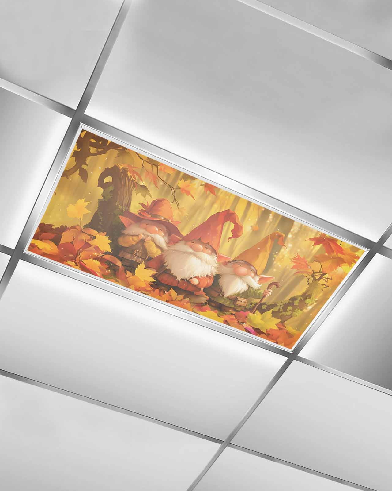 Fluorescent Light Covers for Ceiling Lights 1 Pack, Orange Fall Gnomes ...