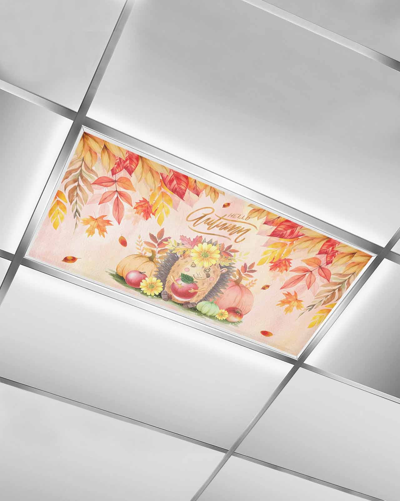 Fluorescent Light Covers for Ceiling Lights 1 Pack, Orange Yellow Fall ...