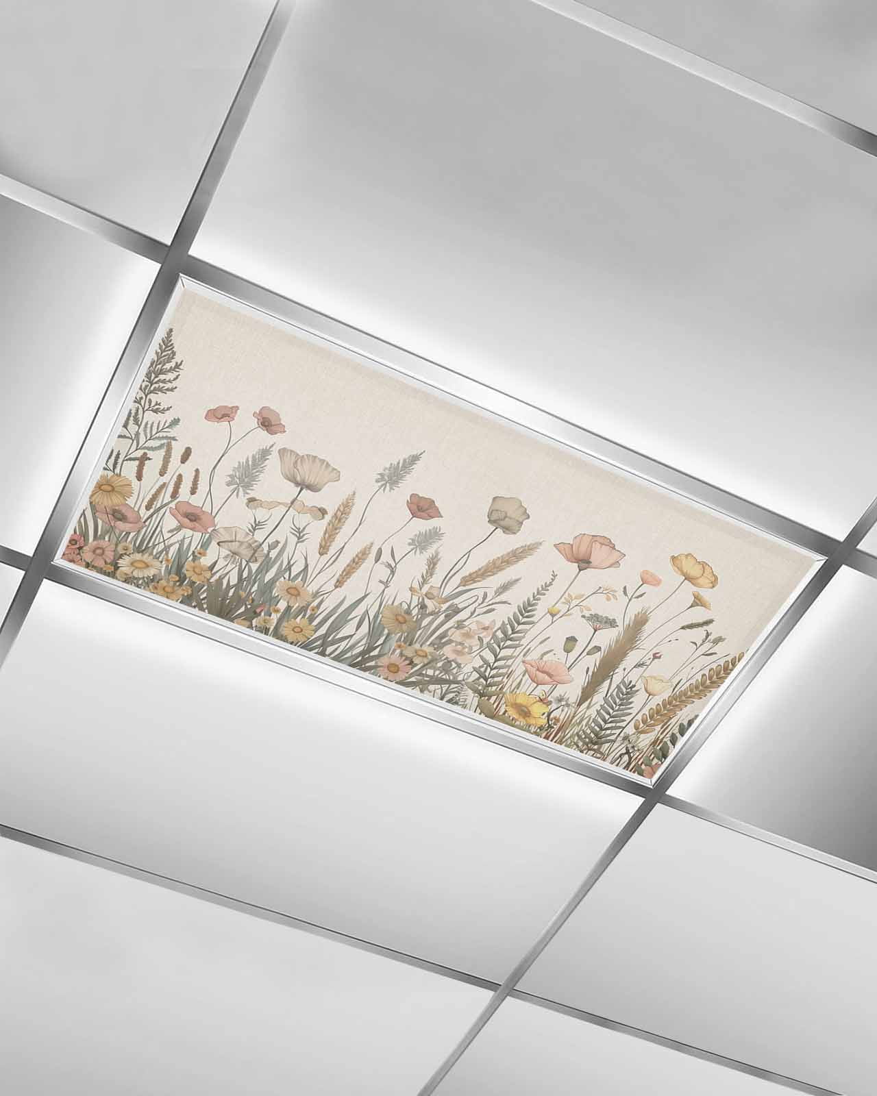 Fluorescent Light Covers for Ceiling Lights 1 Pack, Pastoral Botanical ...