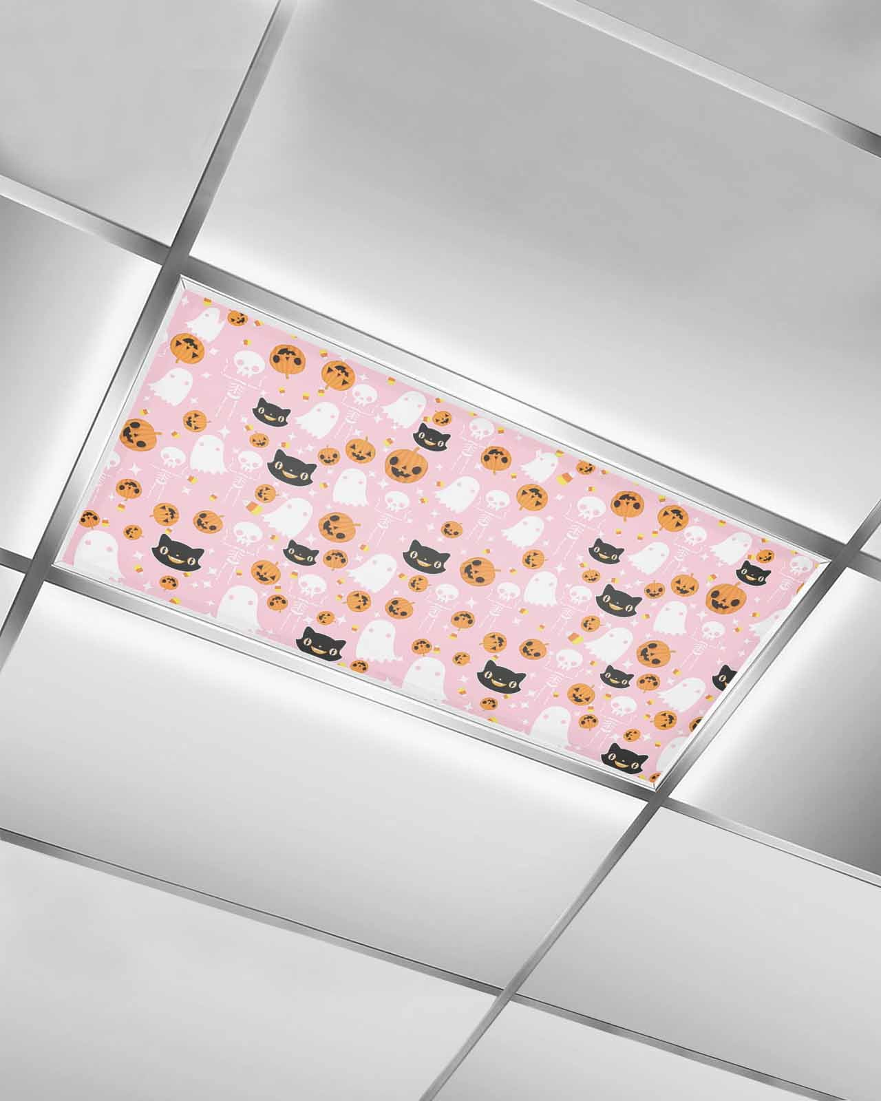 Fluorescent Light Covers for Ceiling Lights 1 Pack, Pink Halloween ...