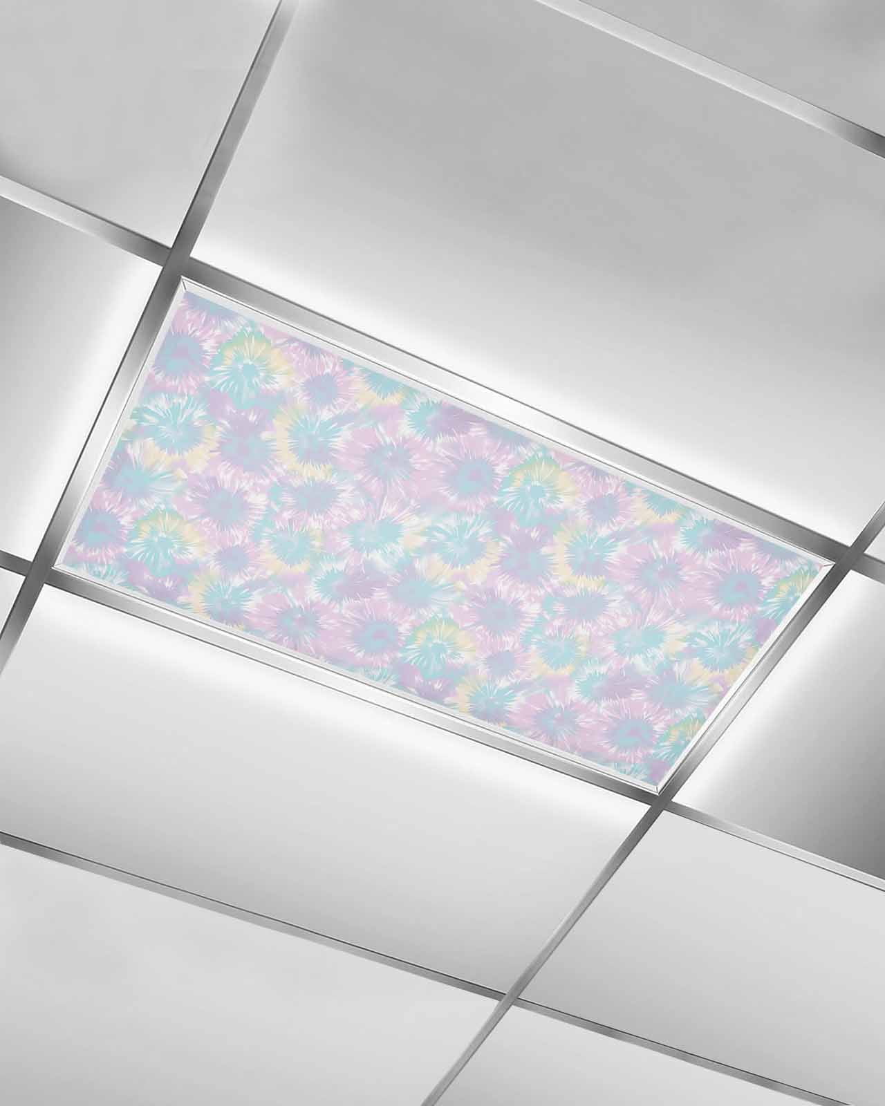 Fluorescent Light Covers for Ceiling Lights 1 Pack,Pruple Yellow Blue ...