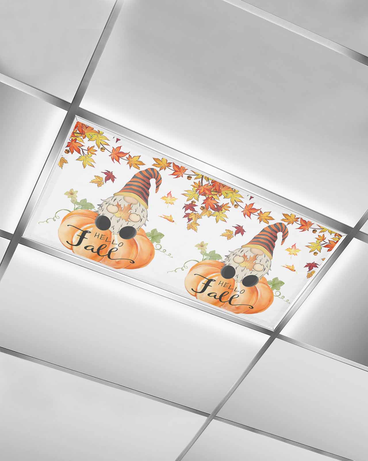 Fluorescent Light Covers for Ceiling Lights 1 Pack, Pumpkins Gnomes ...