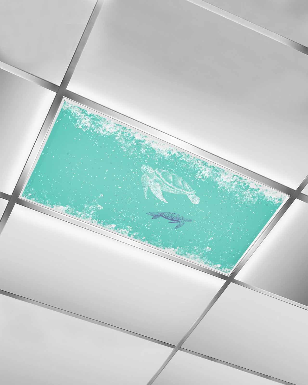 Fluorescent Light Covers for Ceiling Lights 1 Pack, Sea Turtle Magnetic ...