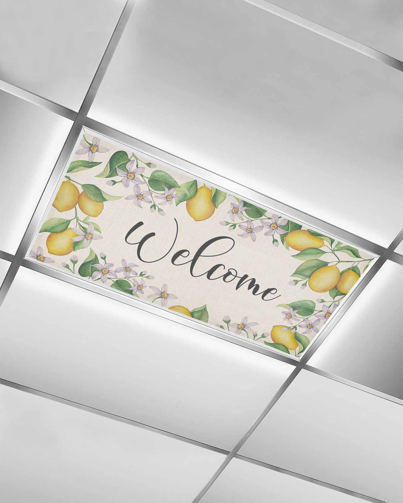Fluorescent Light Covers for Ceiling Lights 1 Pack, Summer Lemon ...